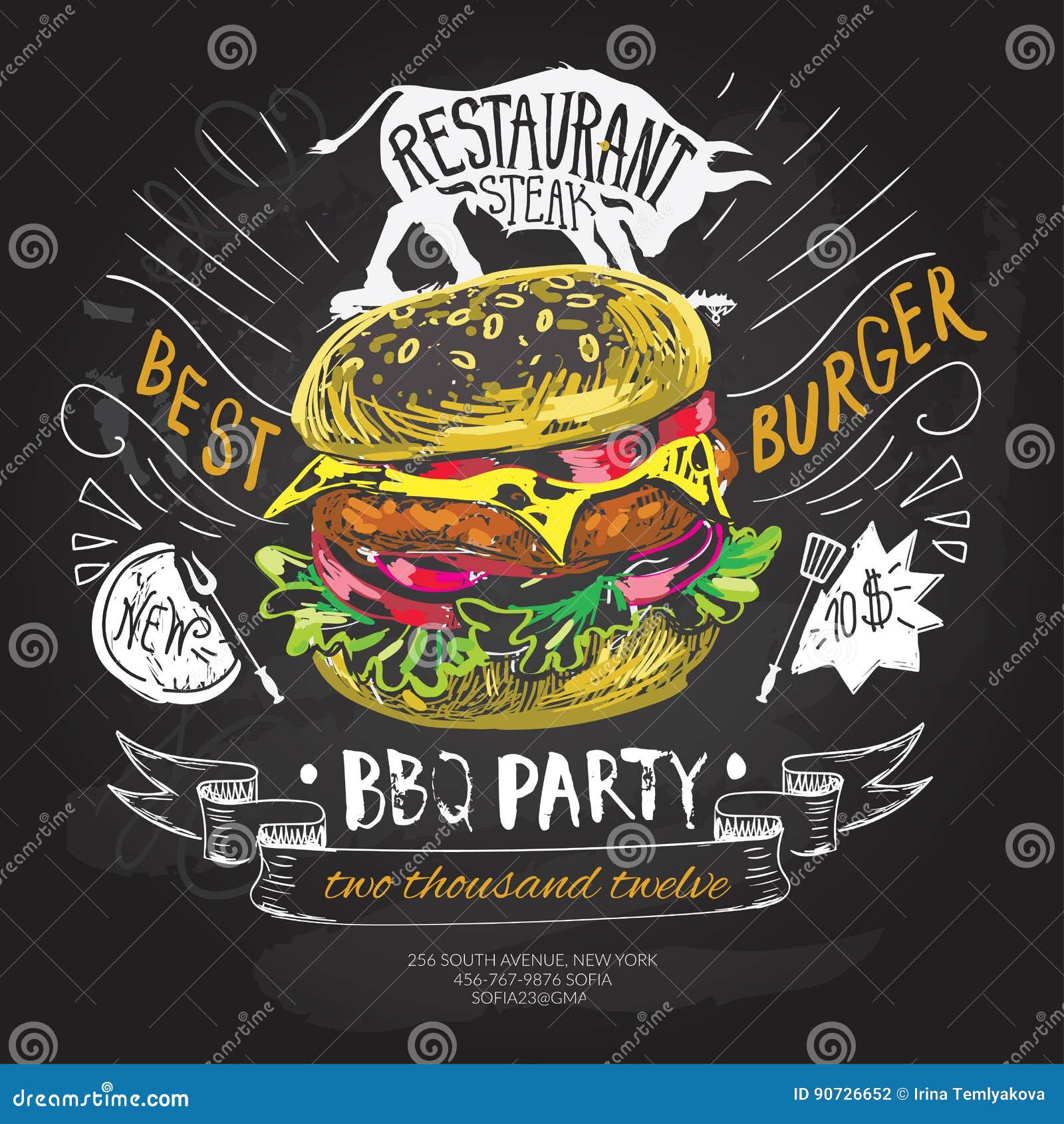 Fast Food Vector Logo Design Template. Hamburger, Burger Or Menu Board ...