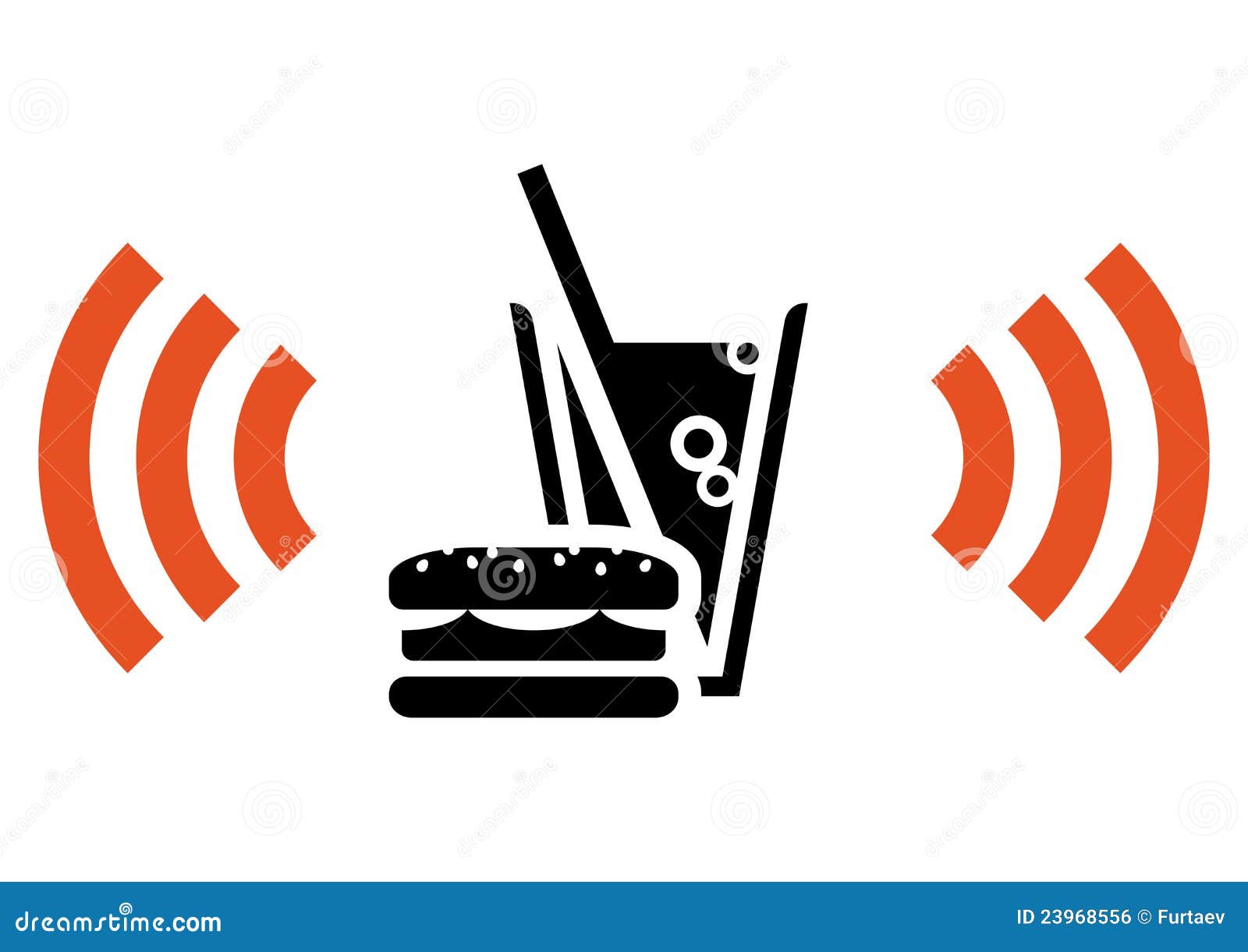 Fast food with Wi-Fi stock vector. Illustration of fast - 23968556