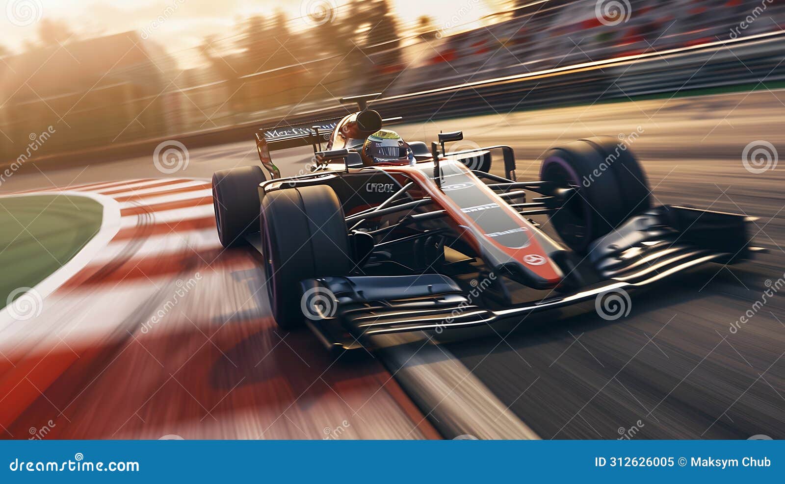 Fast Formula One Race Car on Track with Blurred Background, Emphasizing ...