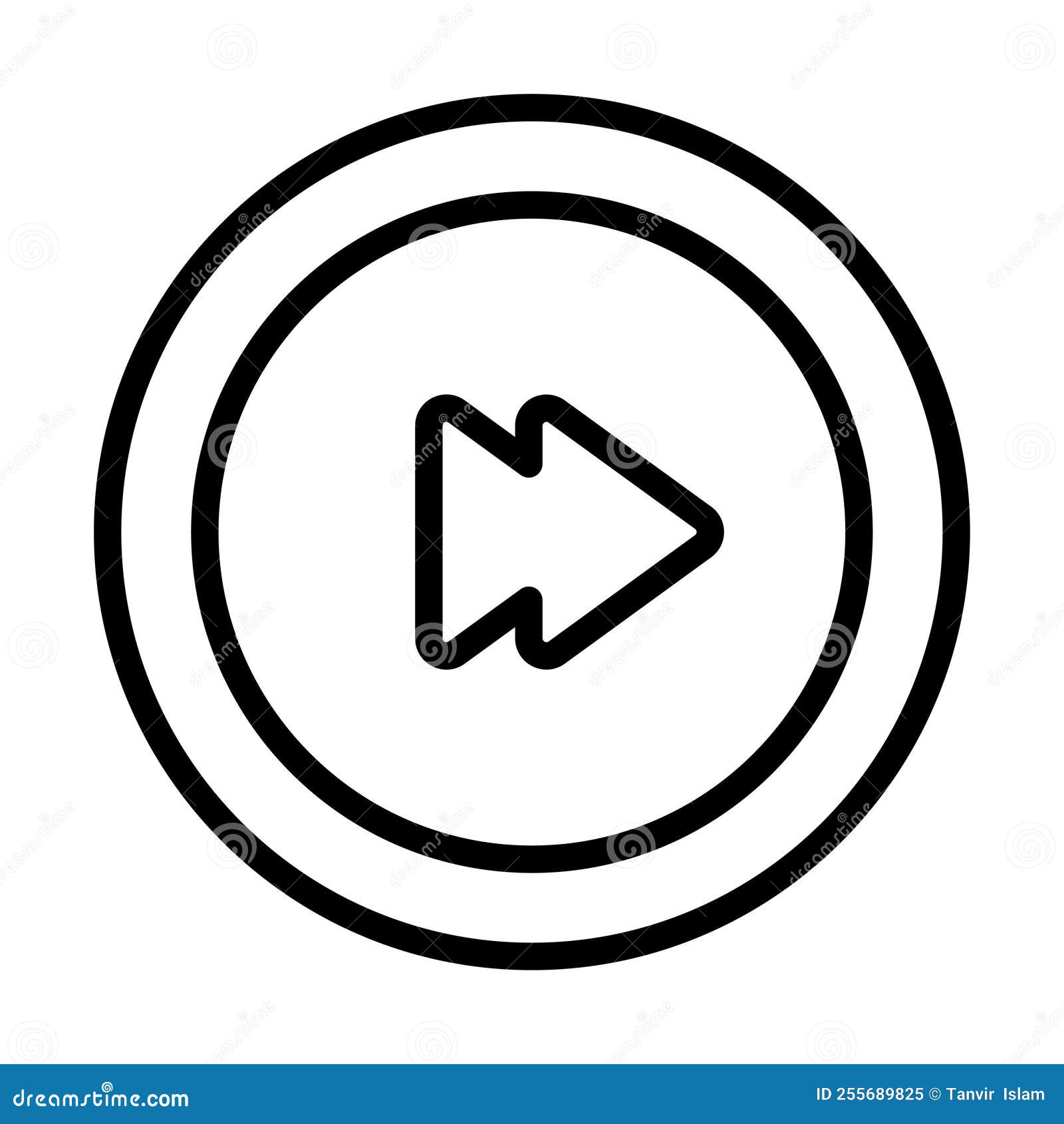 Fast Forward Arrow Icon stock vector. Illustration of design - 255689825