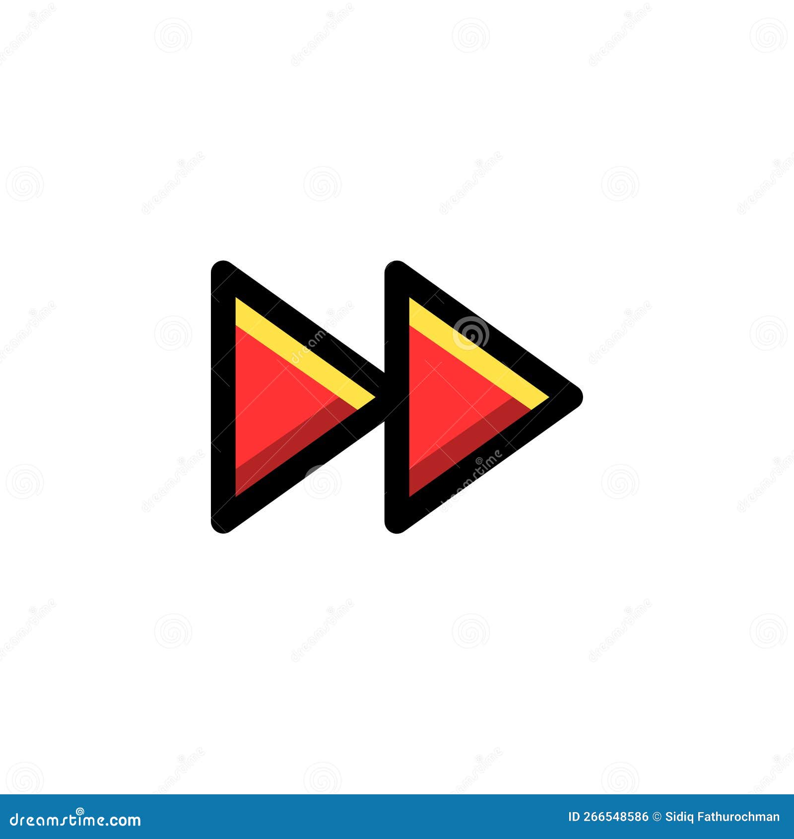 Fast Forward Button Icon stock vector. Illustration of button - 266548586