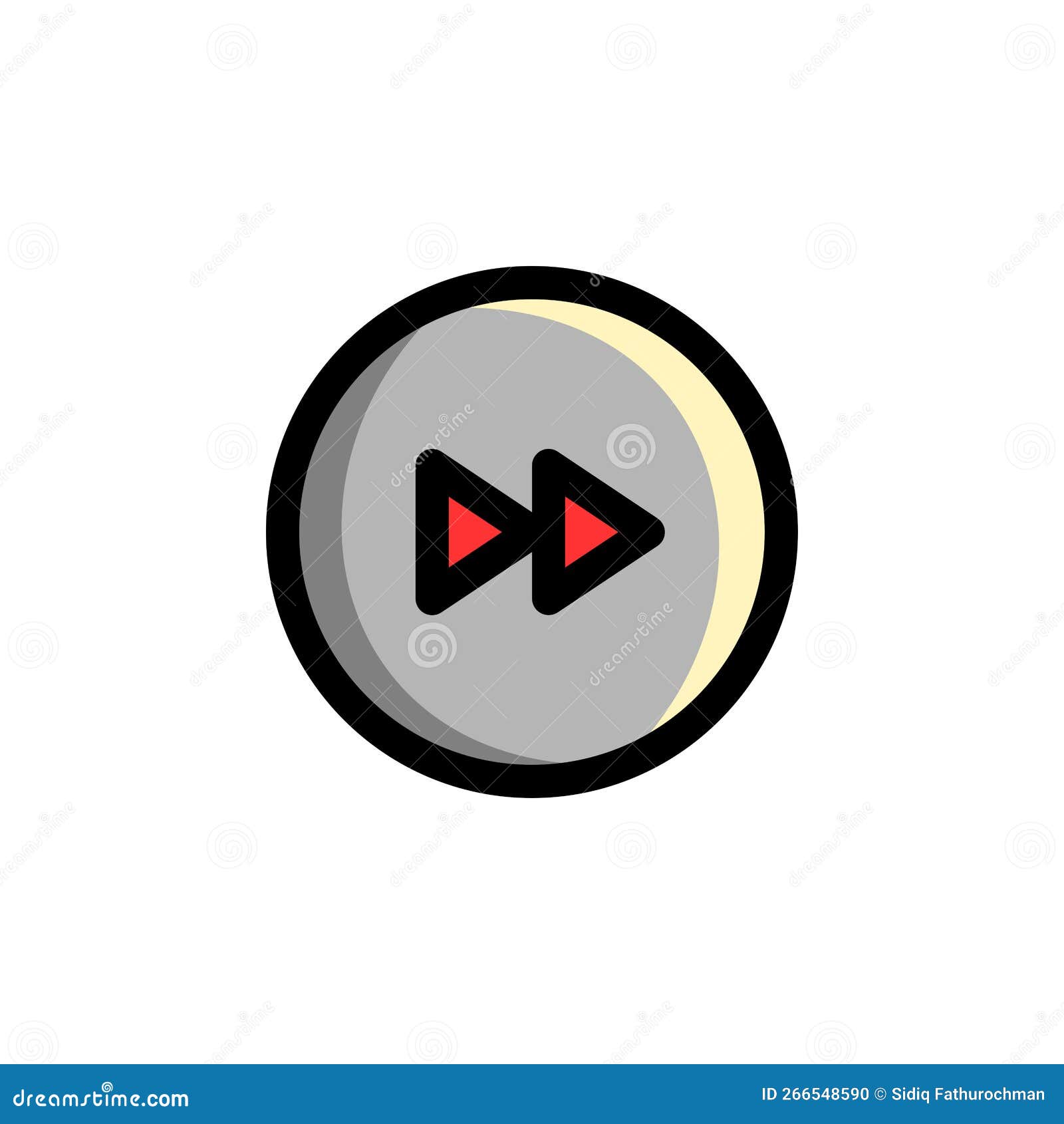 Fast Forward Button Icon stock vector. Illustration of forward - 266548590