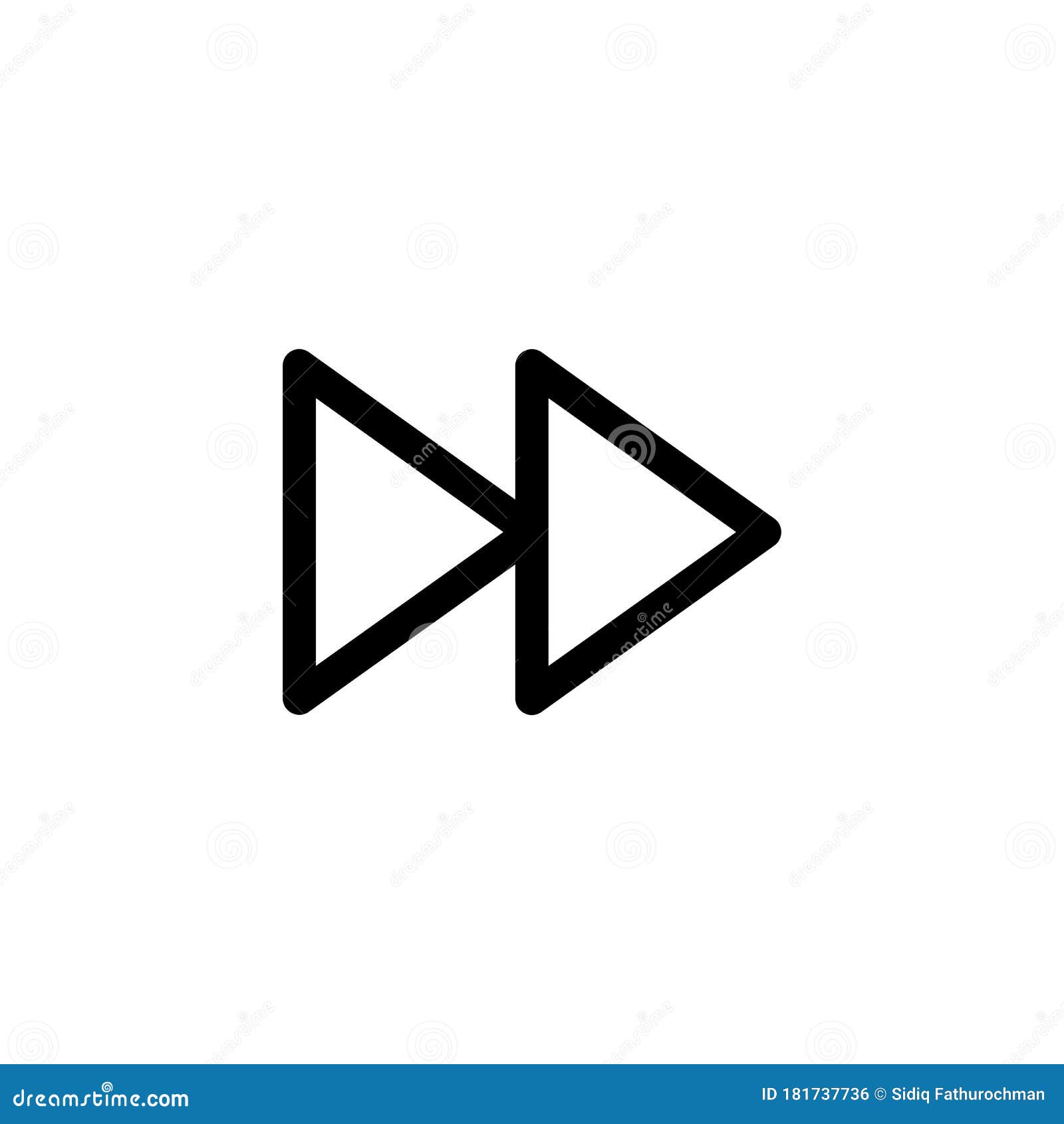 Fast Forward Button Icon stock vector. Illustration of forward - 181737736