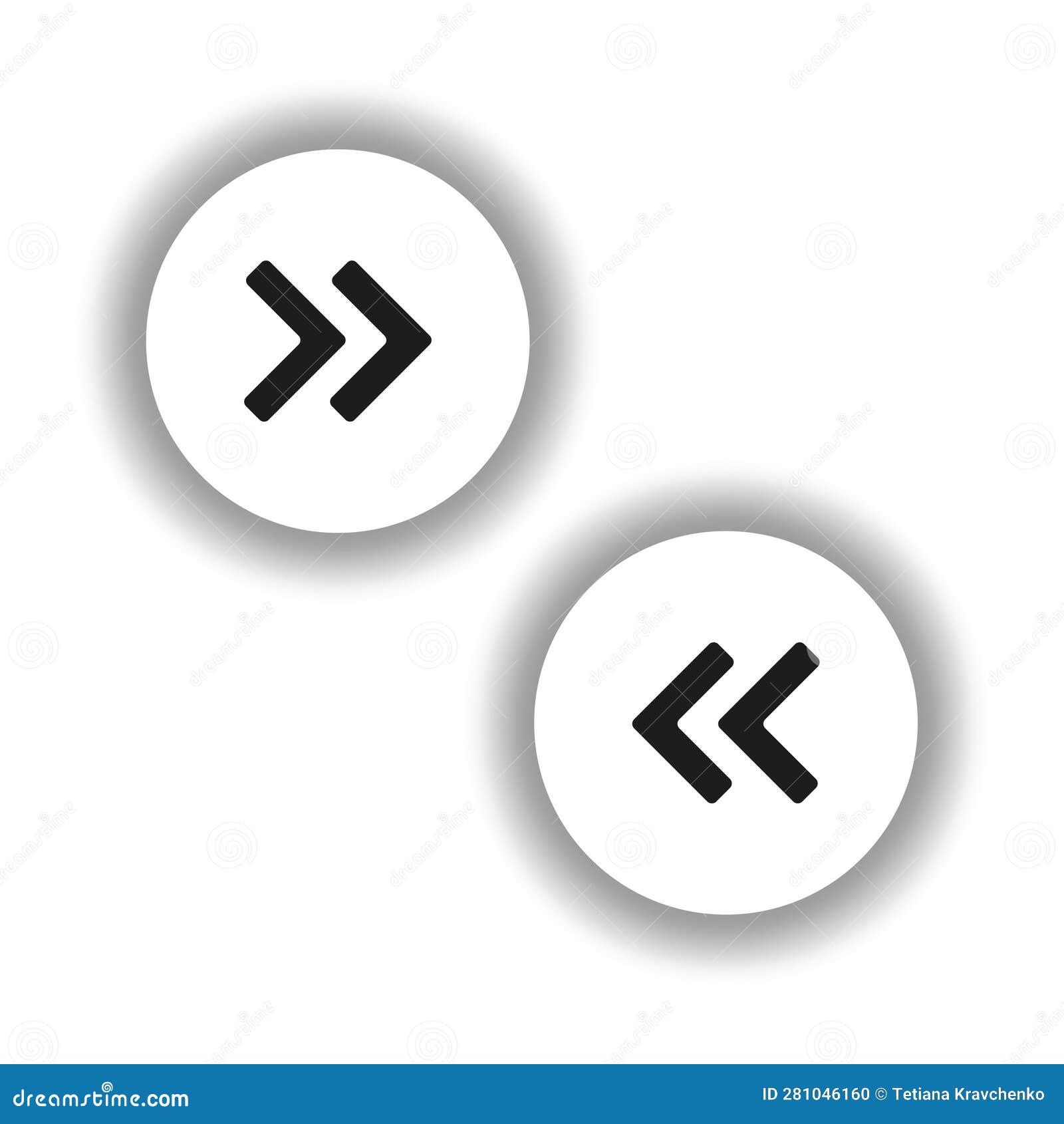 Fast Forward Double Right, Left Arrows Icon. Vector Illustration. Stock ...