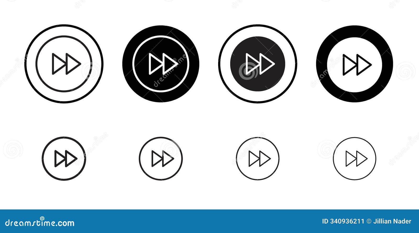 Fast Forward Icon Isolated Flat Vector in Outline Stock Vector ...