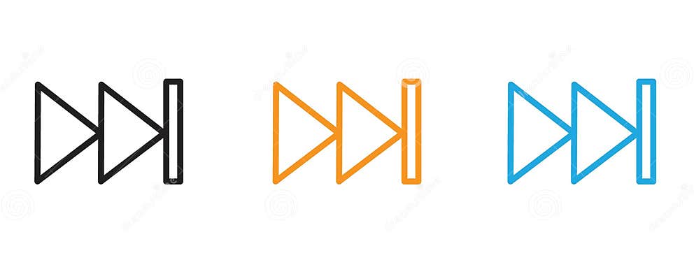Fast Forward Icon Thin Line Illustration Set Stock Vector ...