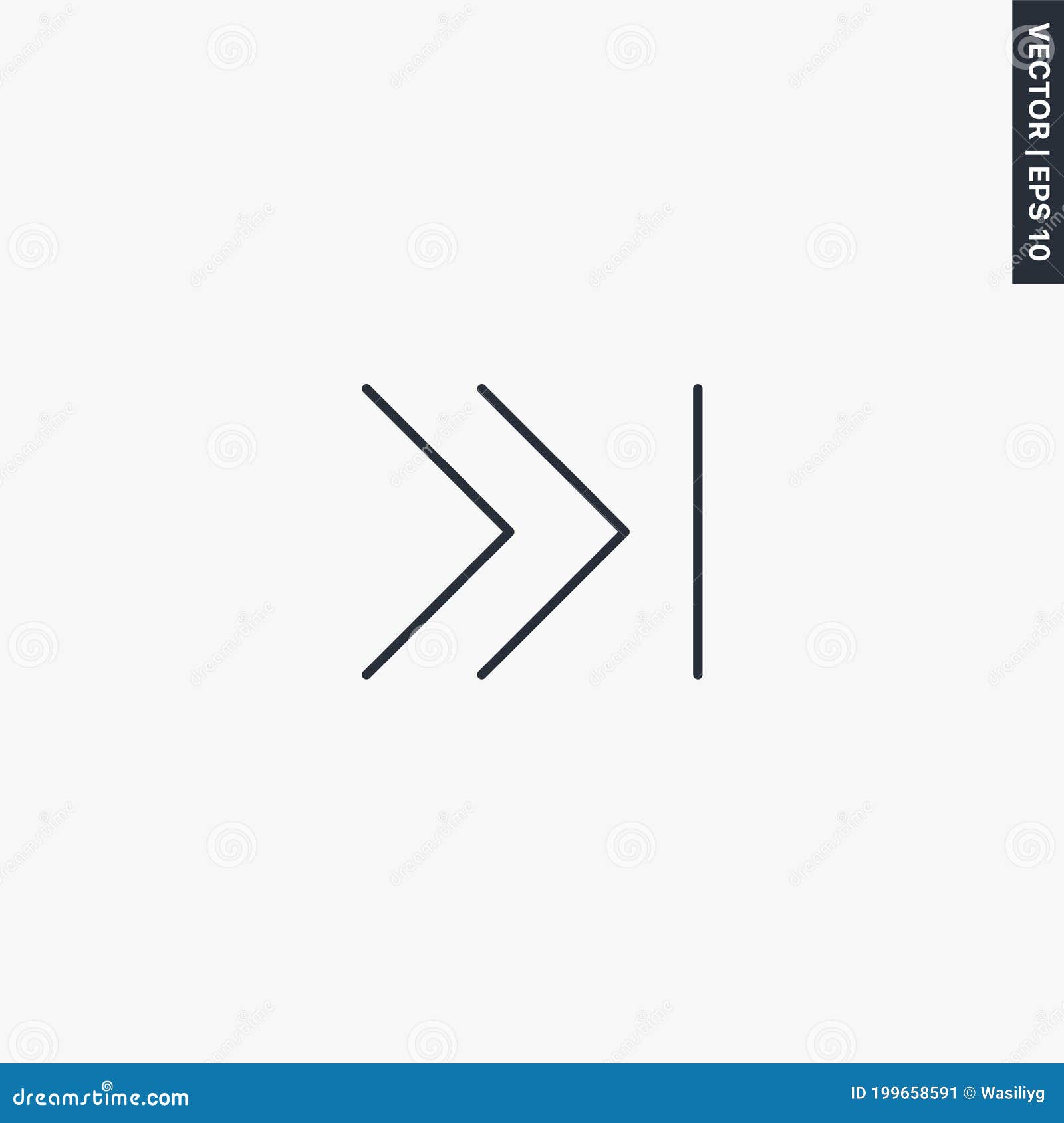 Fast Forward, Next, Linear Style Sign for Mobile Concept and Web Design ...