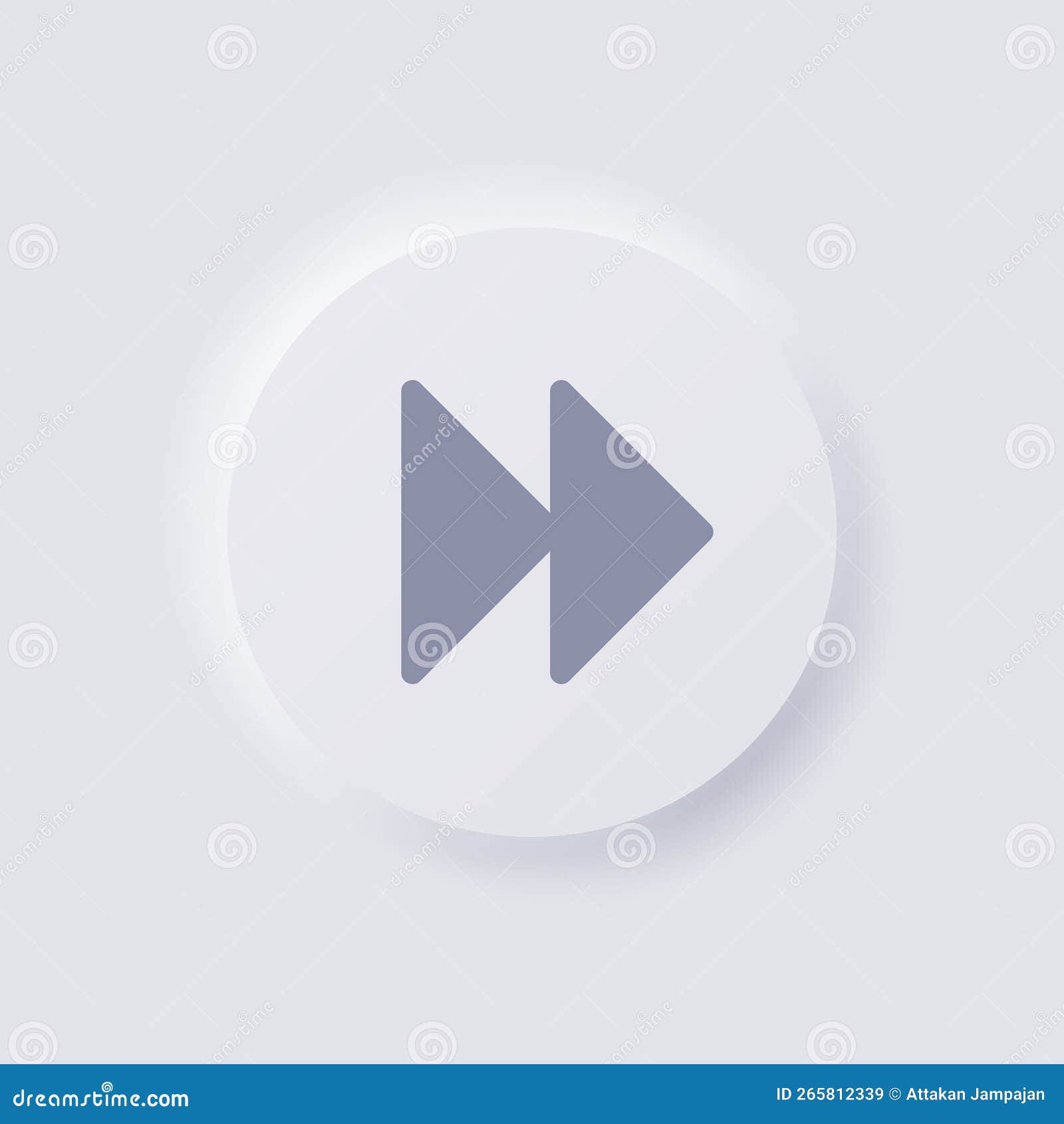 Fast Forward Symbol Icon, White Neumorphism Soft UI Design. Stock ...