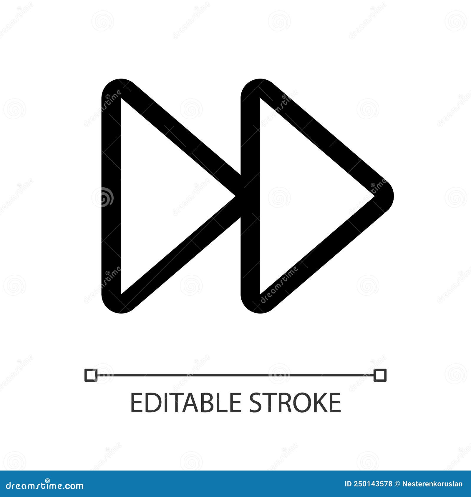 Fast Forward White Linear Ui Icon Stock Vector - Illustration of song ...