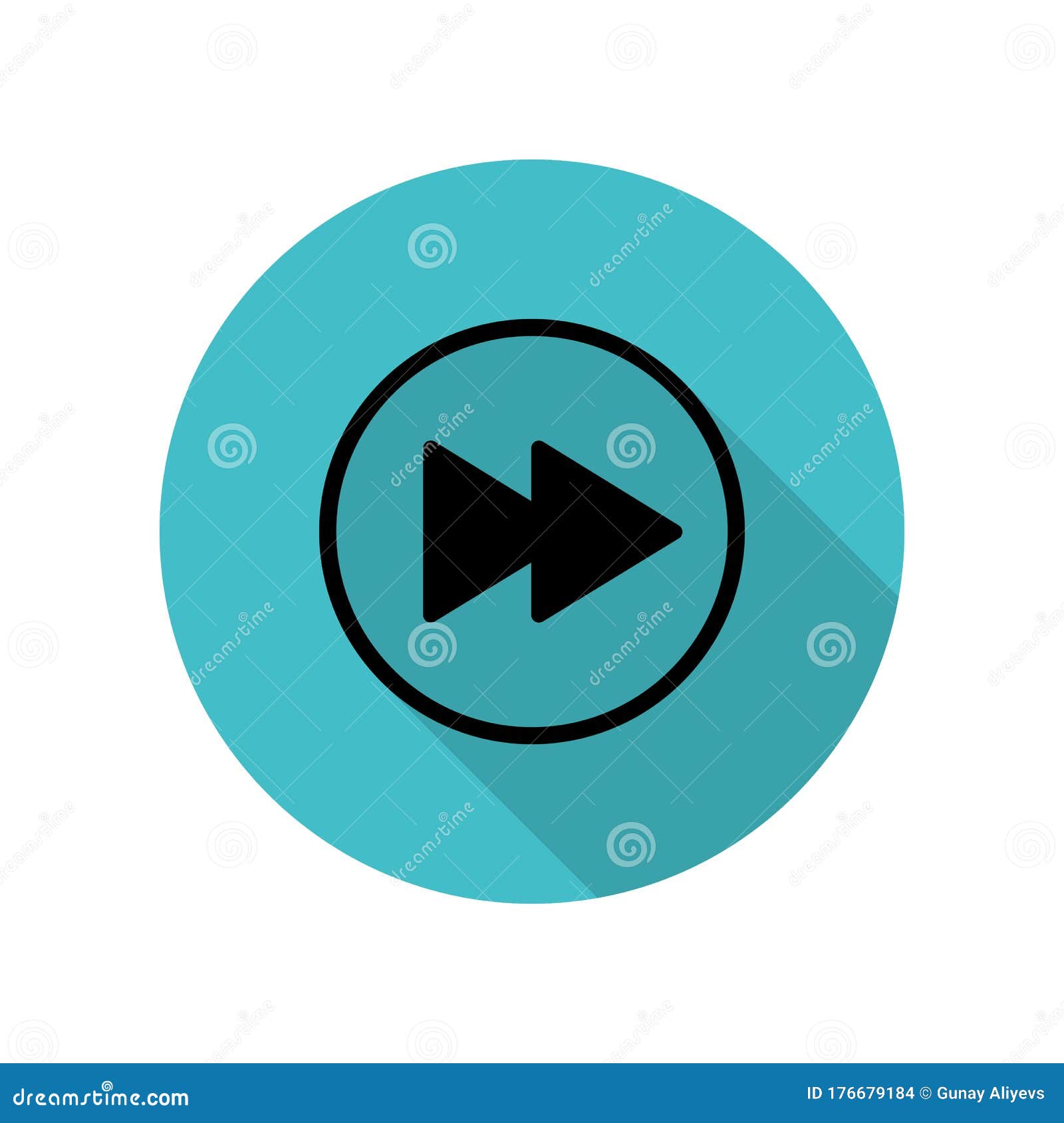 Fast-forwarding Mark Long Shadow Icon. Simple Glyph, Flat Vector of Web ...