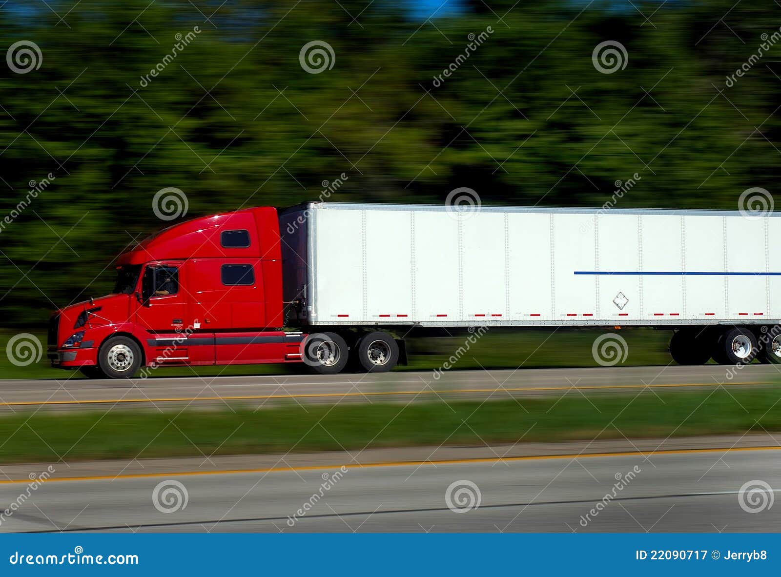 Fast Freight Truck on Highway Stock Image - Image of cargo, products ...