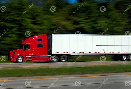 Fast Freight Truck on Highway Stock Image - Image of cargo, products ...