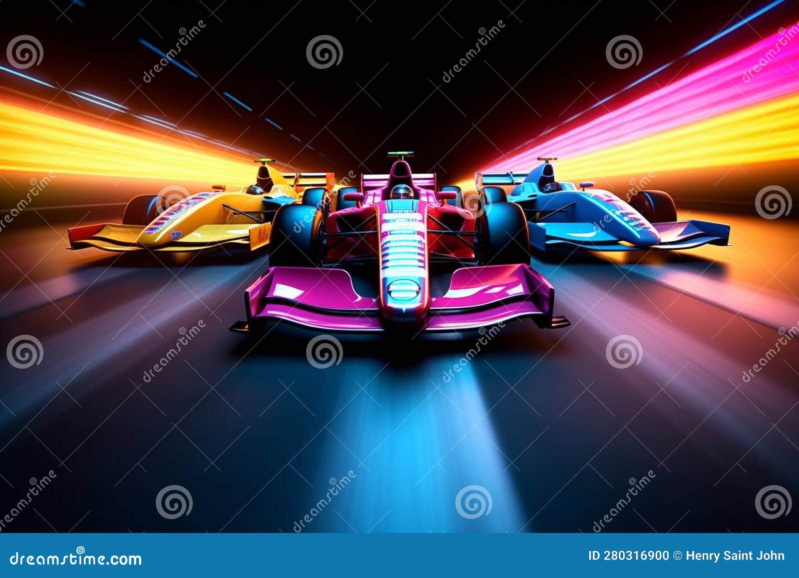 Fast and Furious: Illustration with a Formula 1 Theme Stock ...