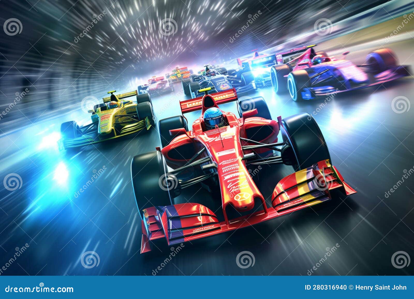 Fast and Furious: Illustration with a Formula 1 Theme Stock ...