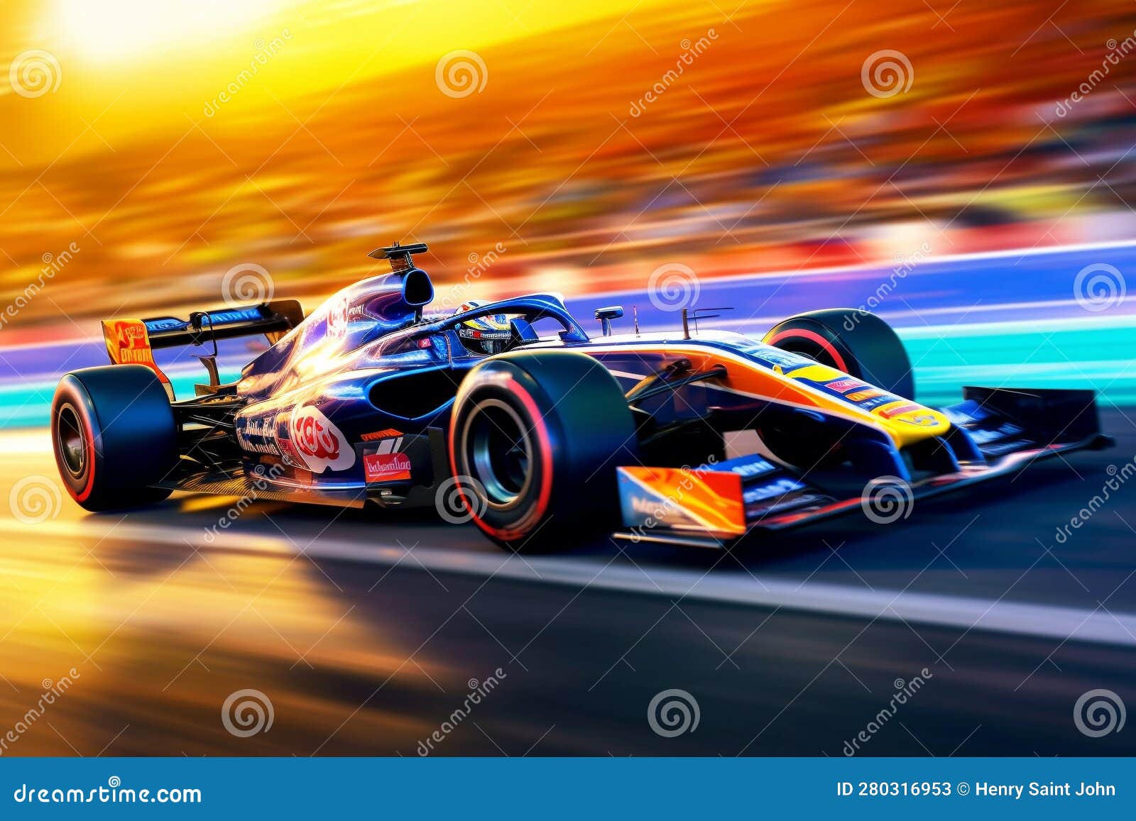 Fast and Furious: Illustration with a Formula 1 Theme Stock ...