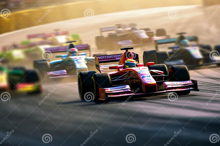 Fast and Furious: Illustration with a Formula 1 Theme Stock ...