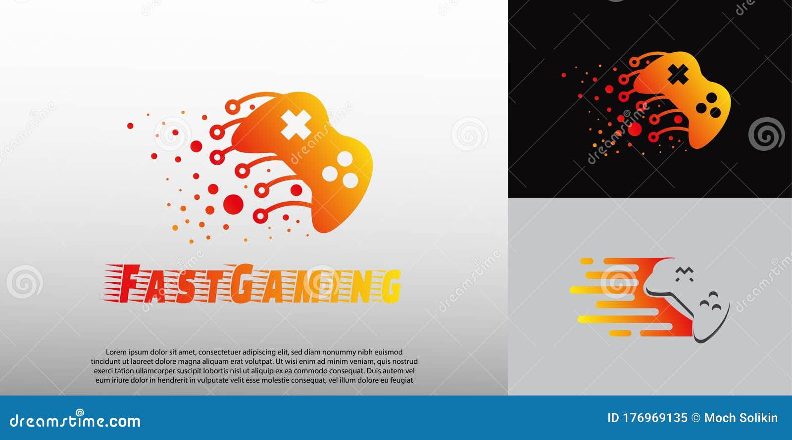 Fast Game Logo with Gamepad Concept, Technology Icon, Illustration ...