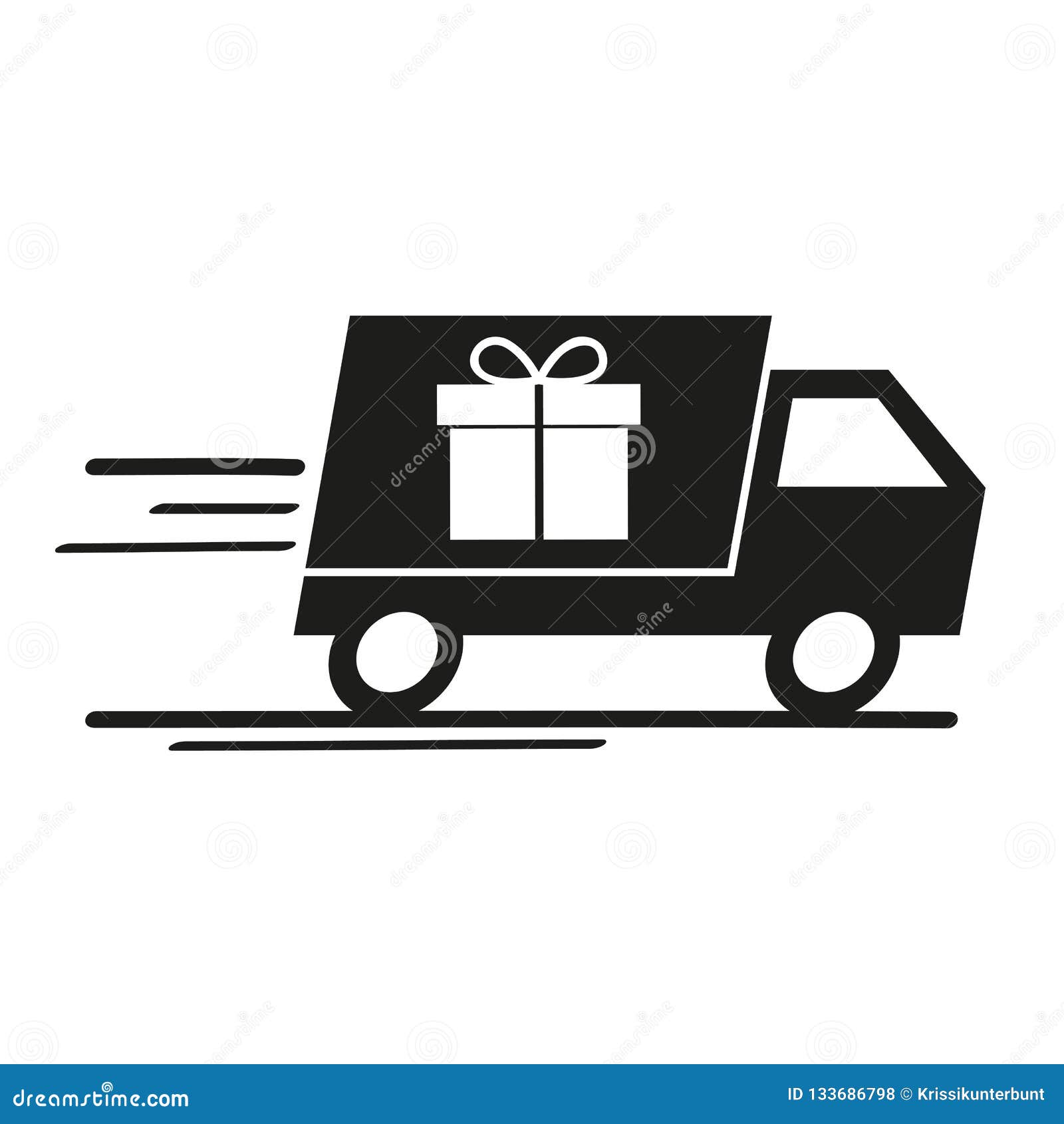 Fast Gift Delivery Van Icon Vector Illustration Stock Vector ...