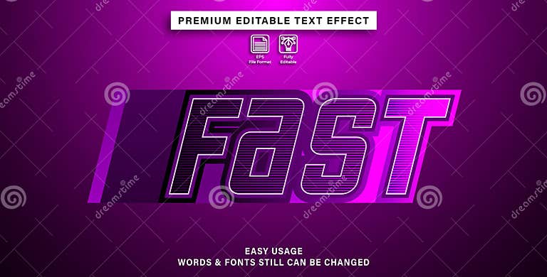 Fast Graphic Text Effect Style Stock Illustration - Illustration of ...