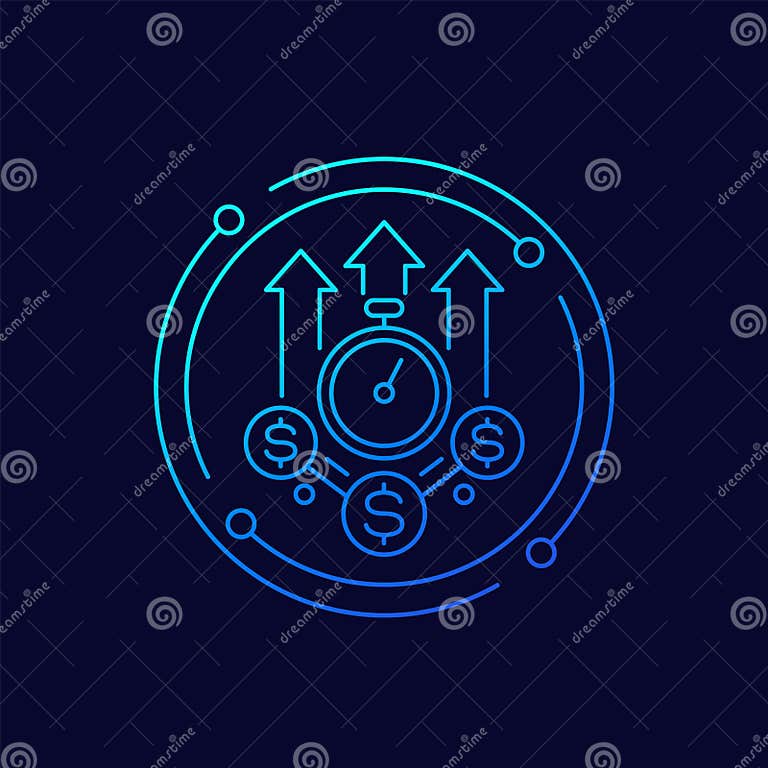 Fast Growth Icon, Linear Design Stock Illustration - Illustration of ...