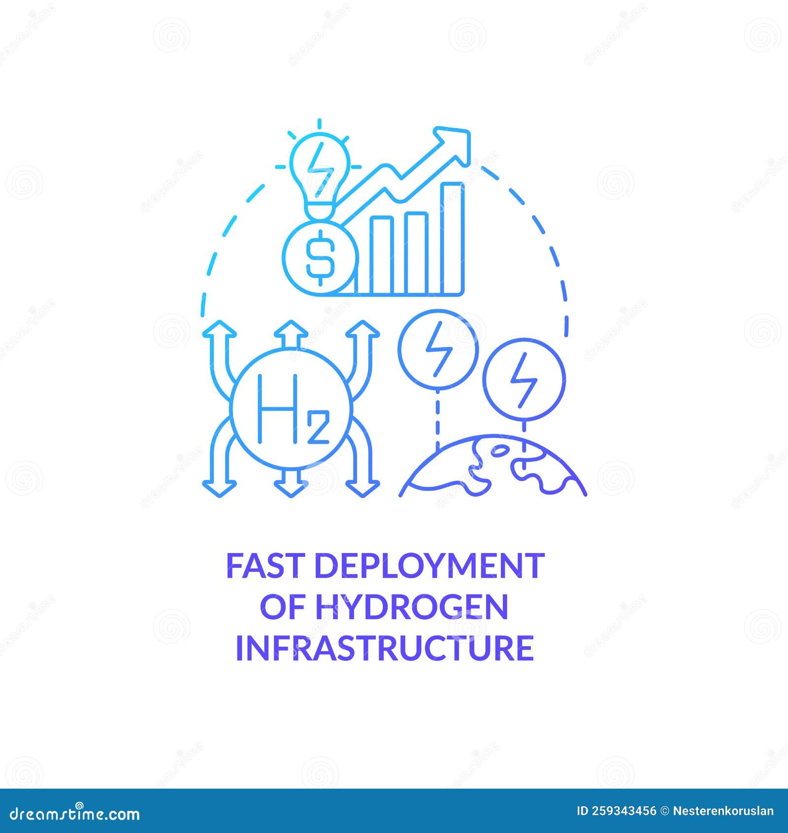 Fast Hydrogen Infrastructure Deployment Blue Gradient Concept Icon ... Fast Hydrogen Infrastructure Deployment Blue Gradient Concept Icon ...