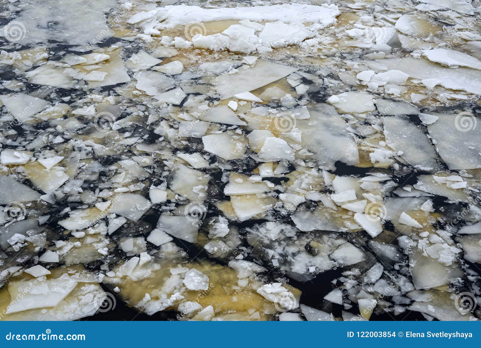 Fast Ice. Ice Floes Background Of Winter River. Breaking And Melting ...