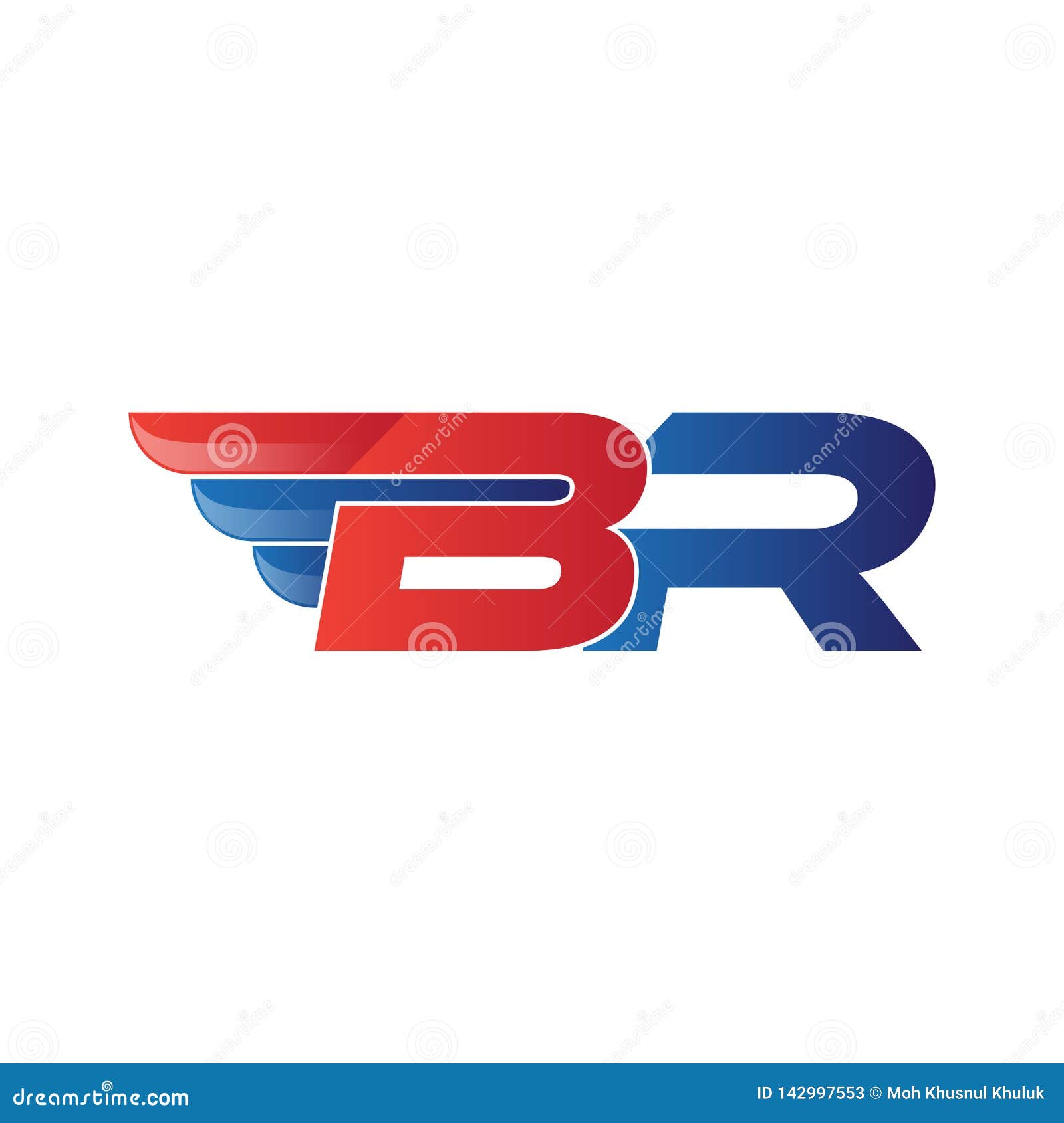 Fast Initial Letter BR Logo Vector Wing Stock Vector - Illustration of ...
