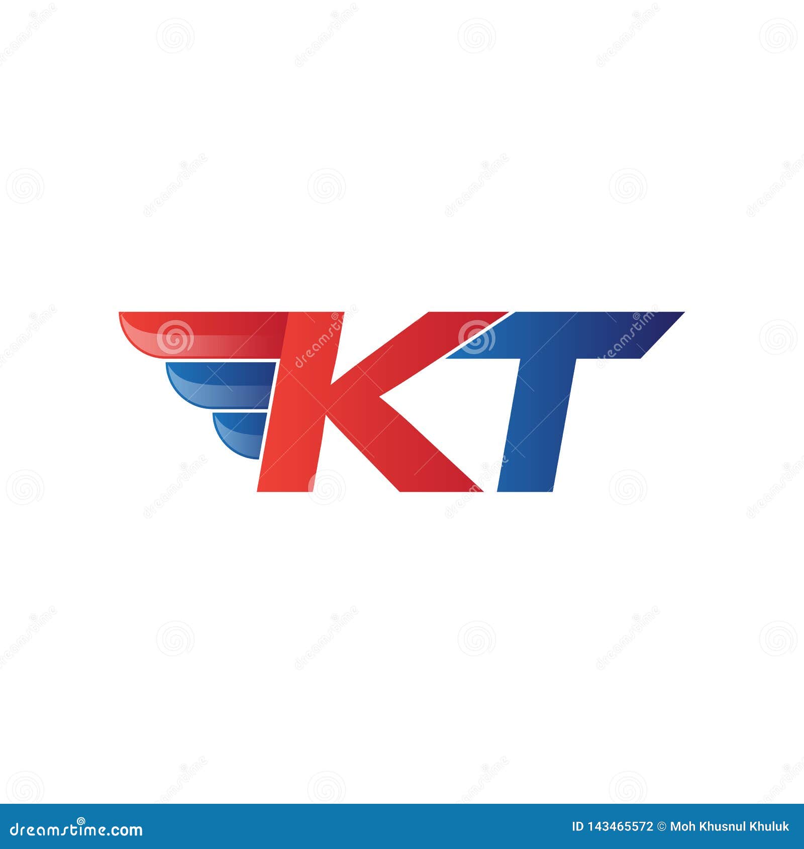 Fast Initial Letter KT Logo Vector Wing Stock Vector - Illustration of ...