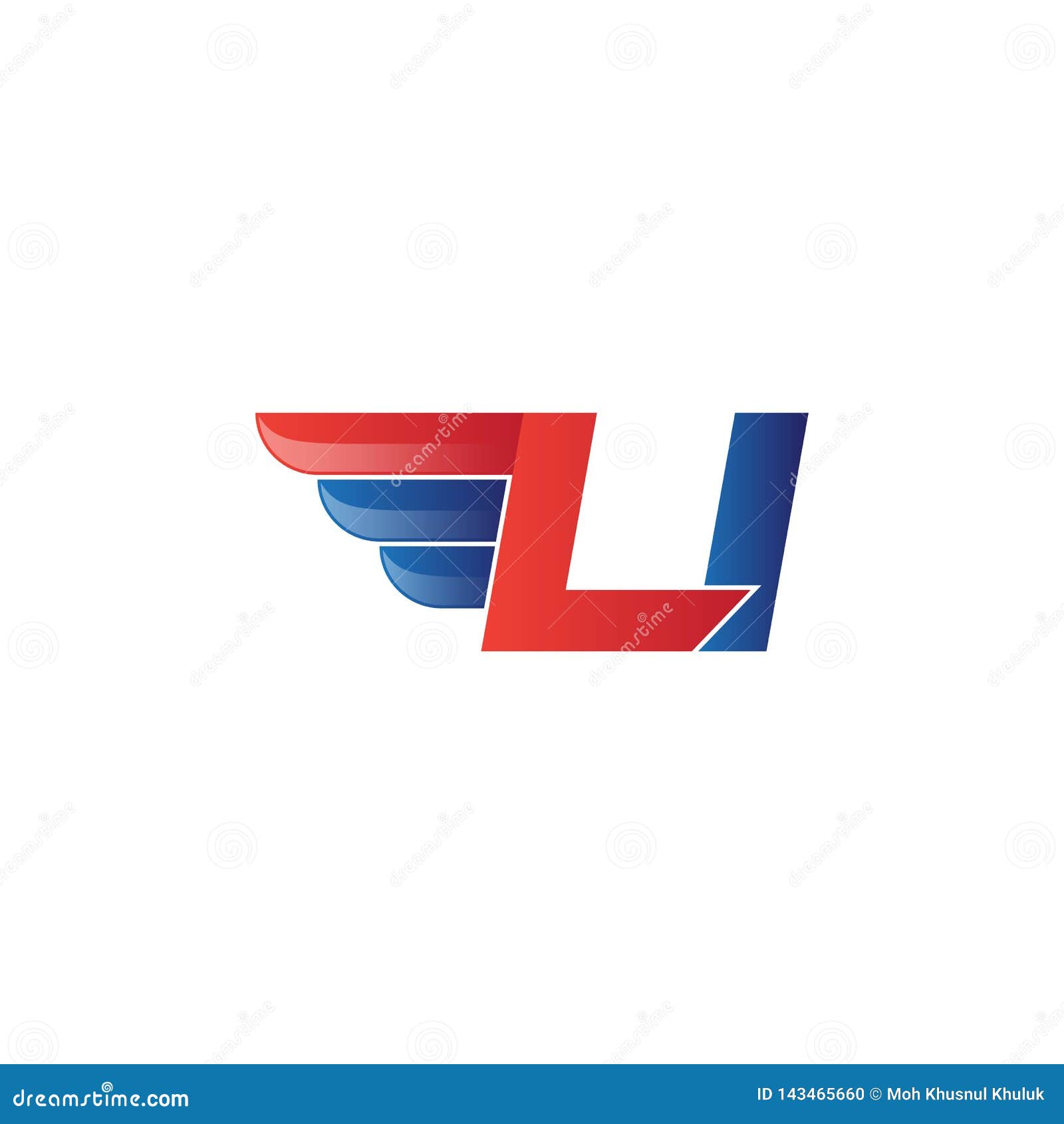 Fast Initial Letter LI Logo Vector Wing Stock Vector - Illustration of ...