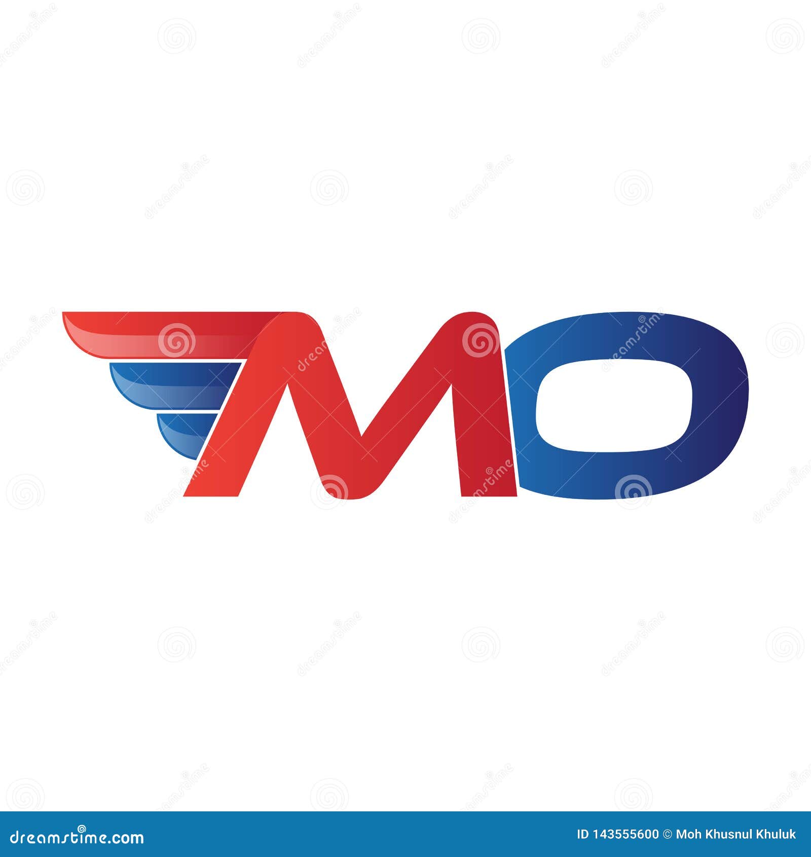Fast Initial Letter MO Logo Vector Wing Stock Vector - Illustration of ...