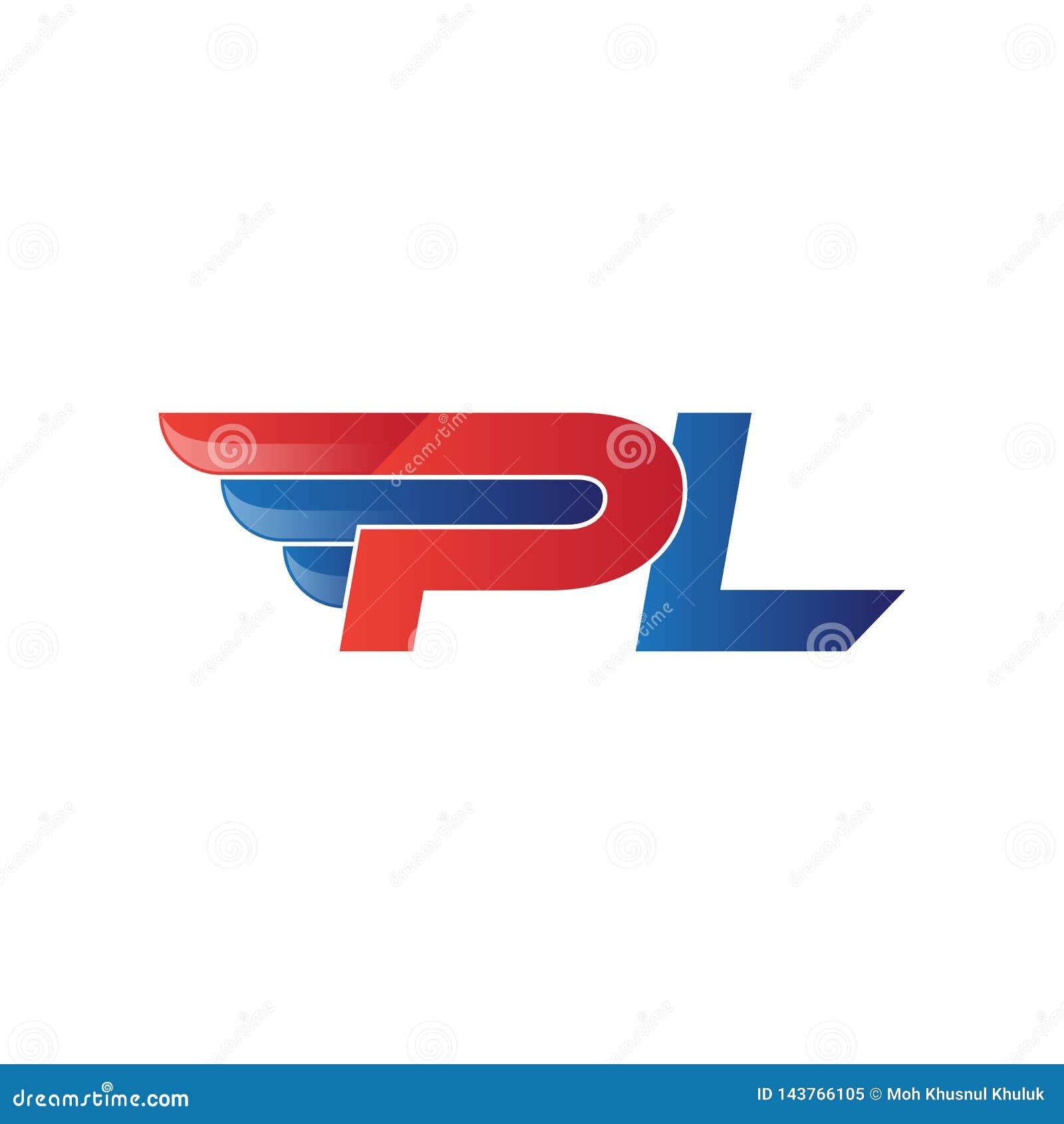 Fast Initial Letter PL Logo Vector Wing Stock Vector - Illustration of ...