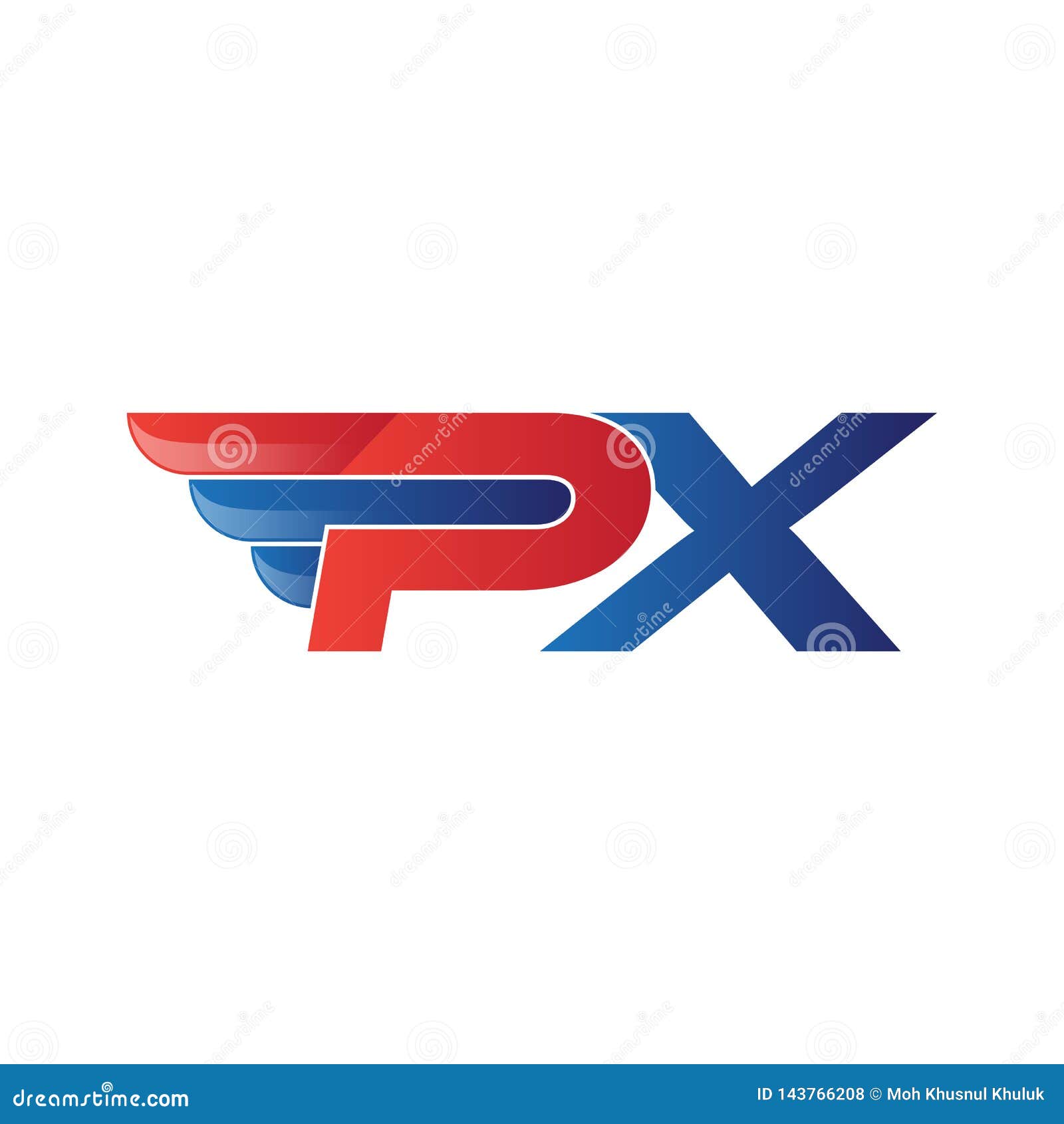 Fast Initial Letter PX Logo Vector Wing Stock Vector - Illustration of ...