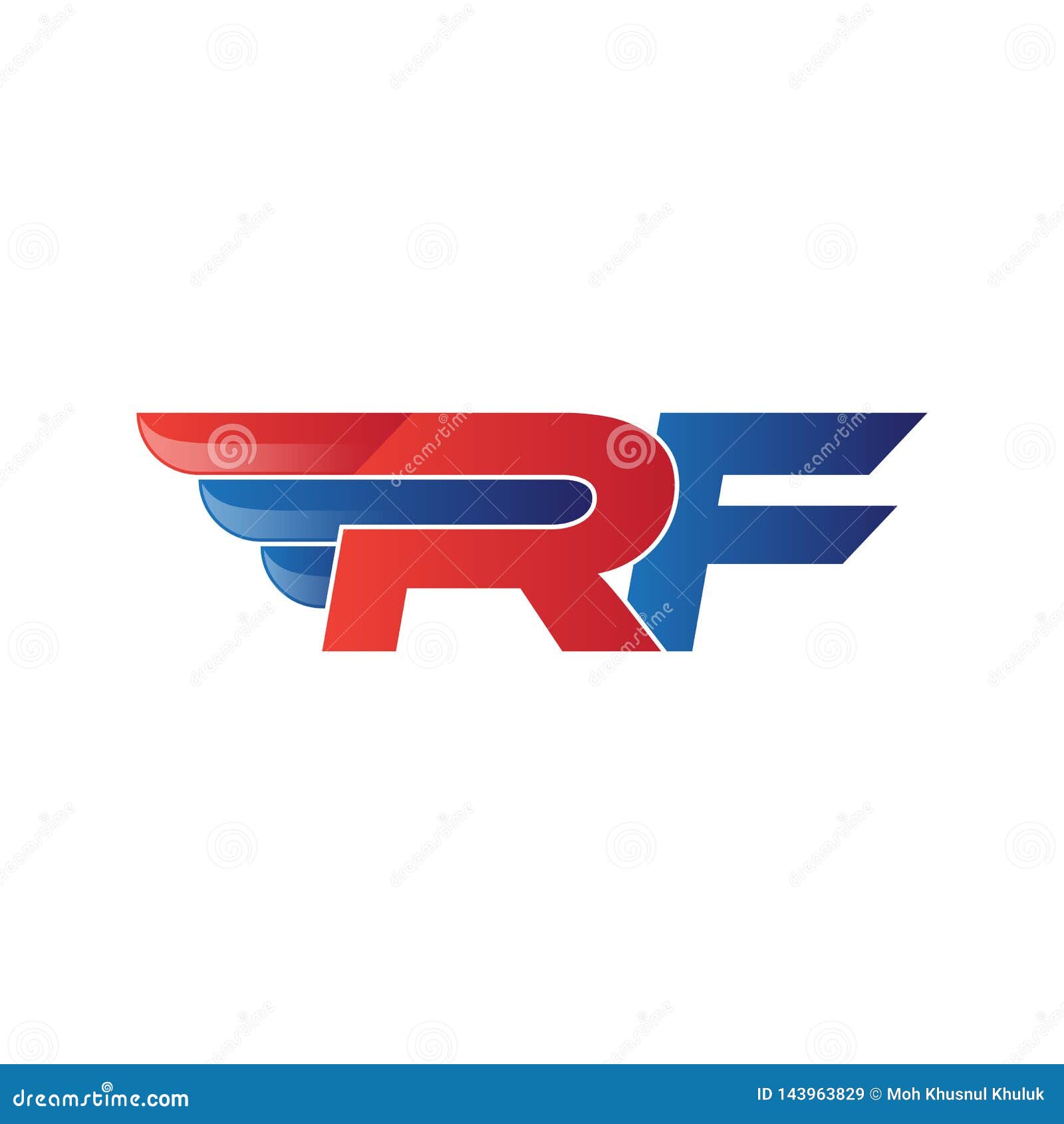 Fast Initial Letter RF Logo Vector Wing Stock Vector - Illustration of ...