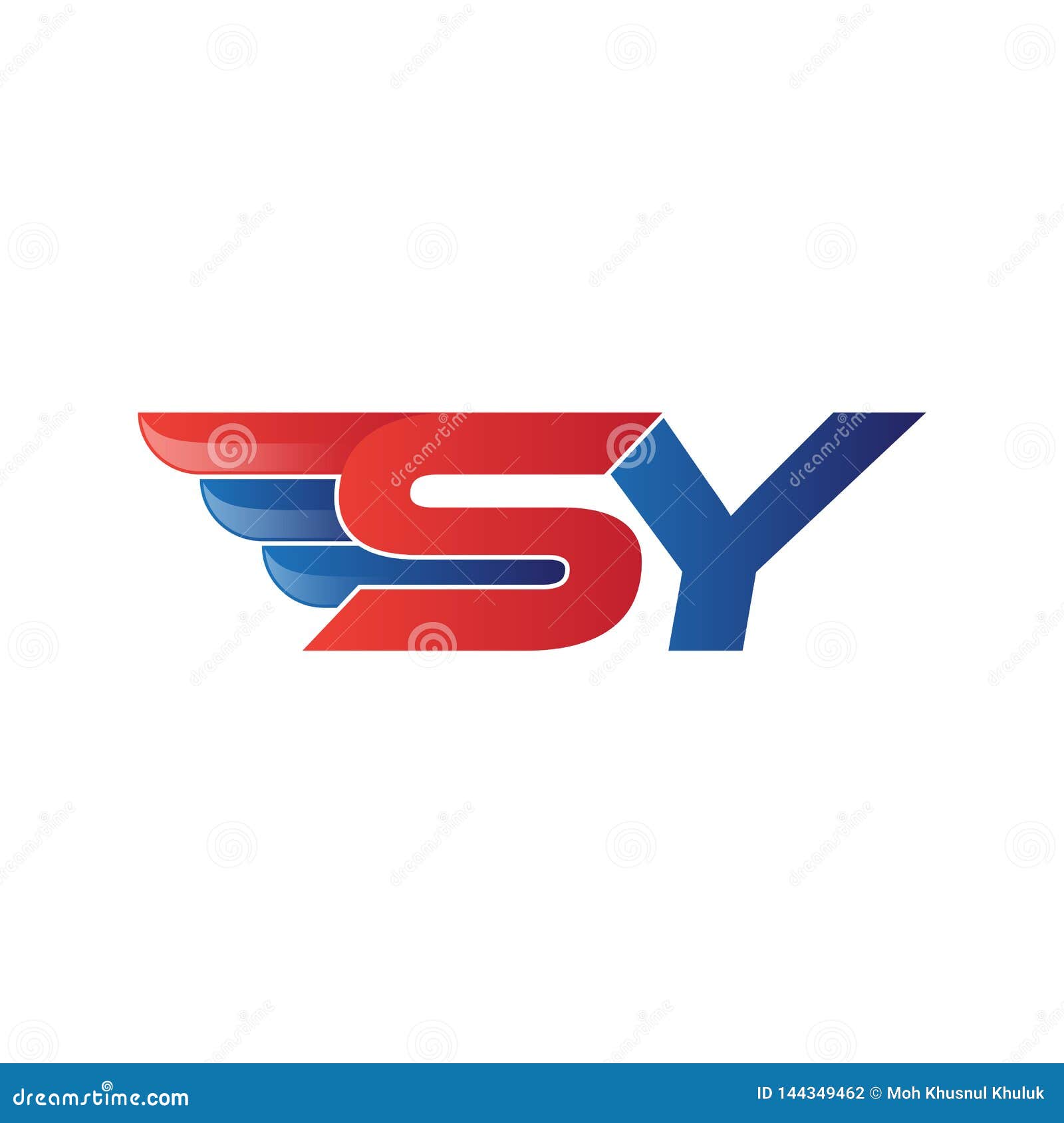 Fast Initial Letter SY Logo Vector Wing Stock Vector - Illustration of ...
