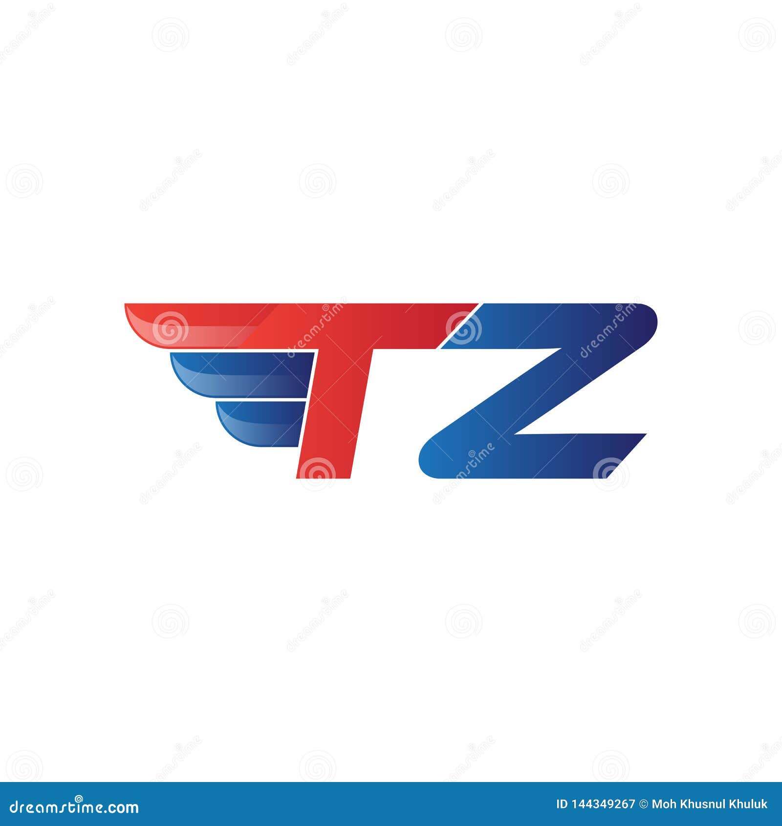 Fast Initial Letter TZ Logo Vector Wing Stock Vector - Illustration of ...