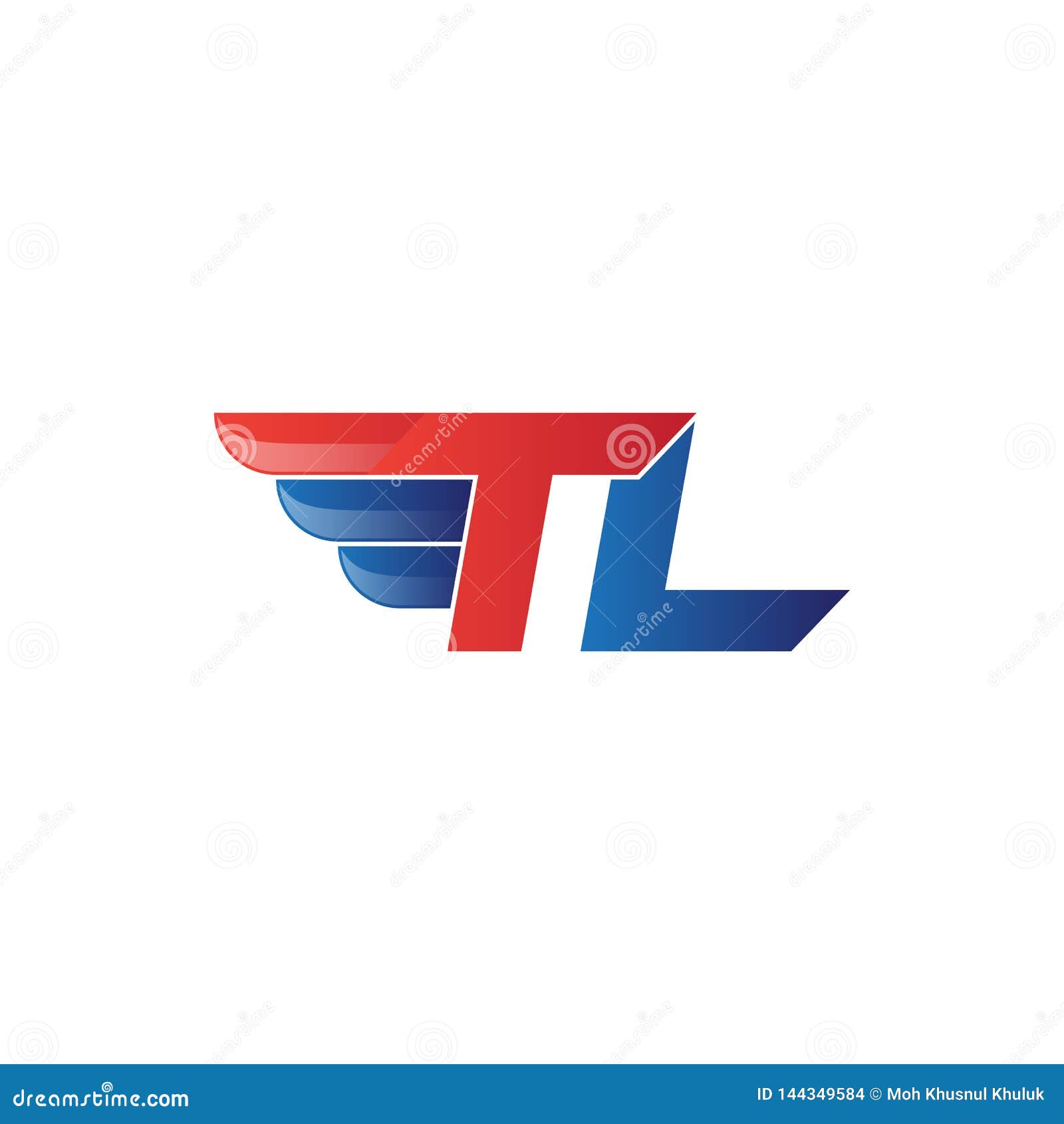 Fast Initial Letter TL Logo Vector Wing Stock Vector - Illustration of ...