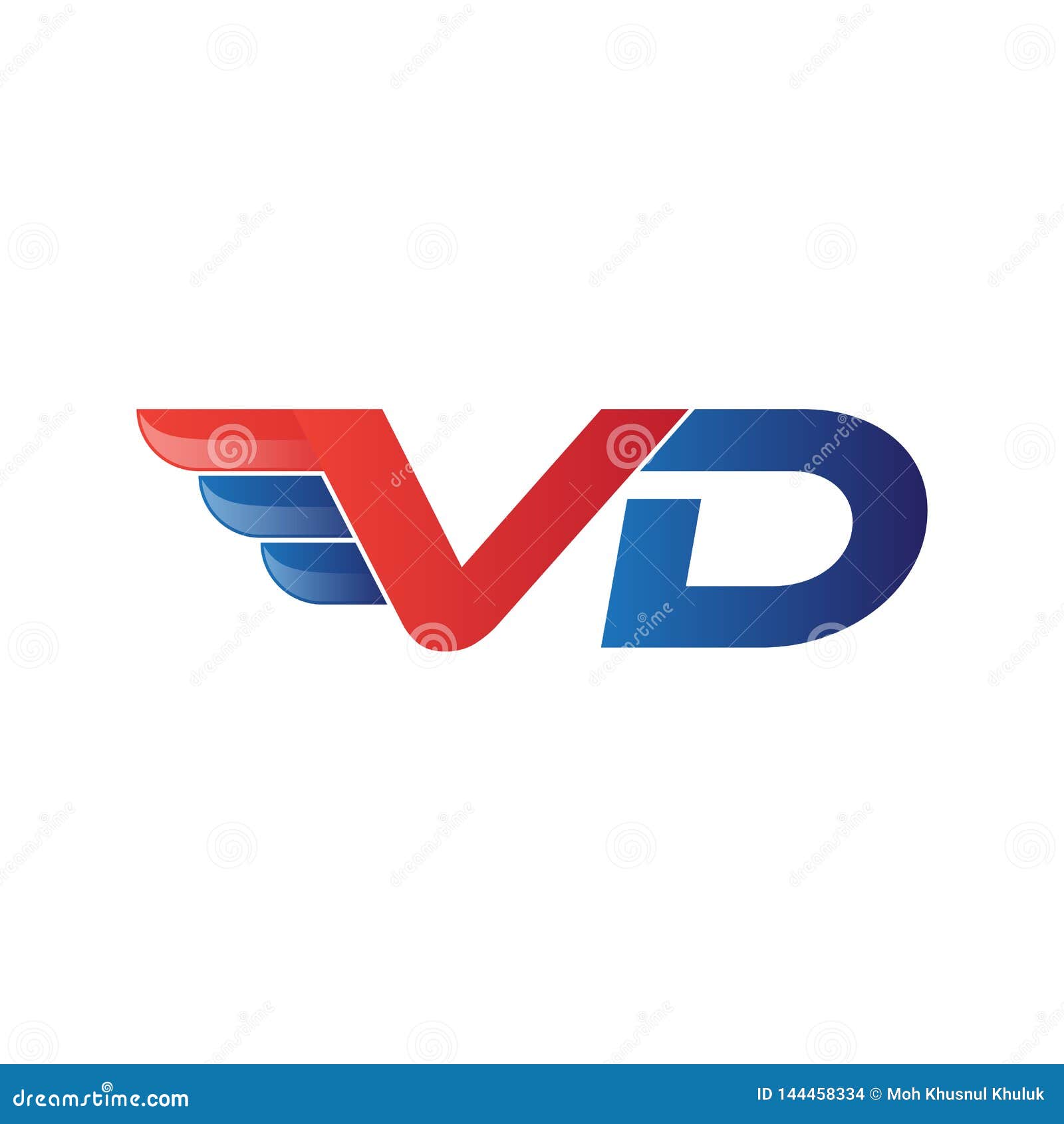 Fast Initial Letter VD Logo Vector Wing Stock Vector - Illustration of ...