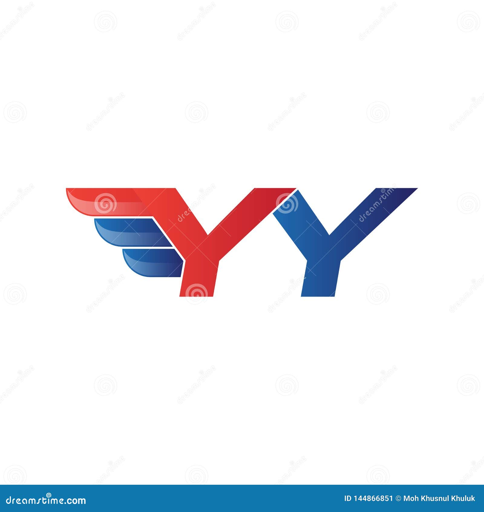 Fast Initial Letter YY Logo Vector Wing Stock Vector - Illustration of ...