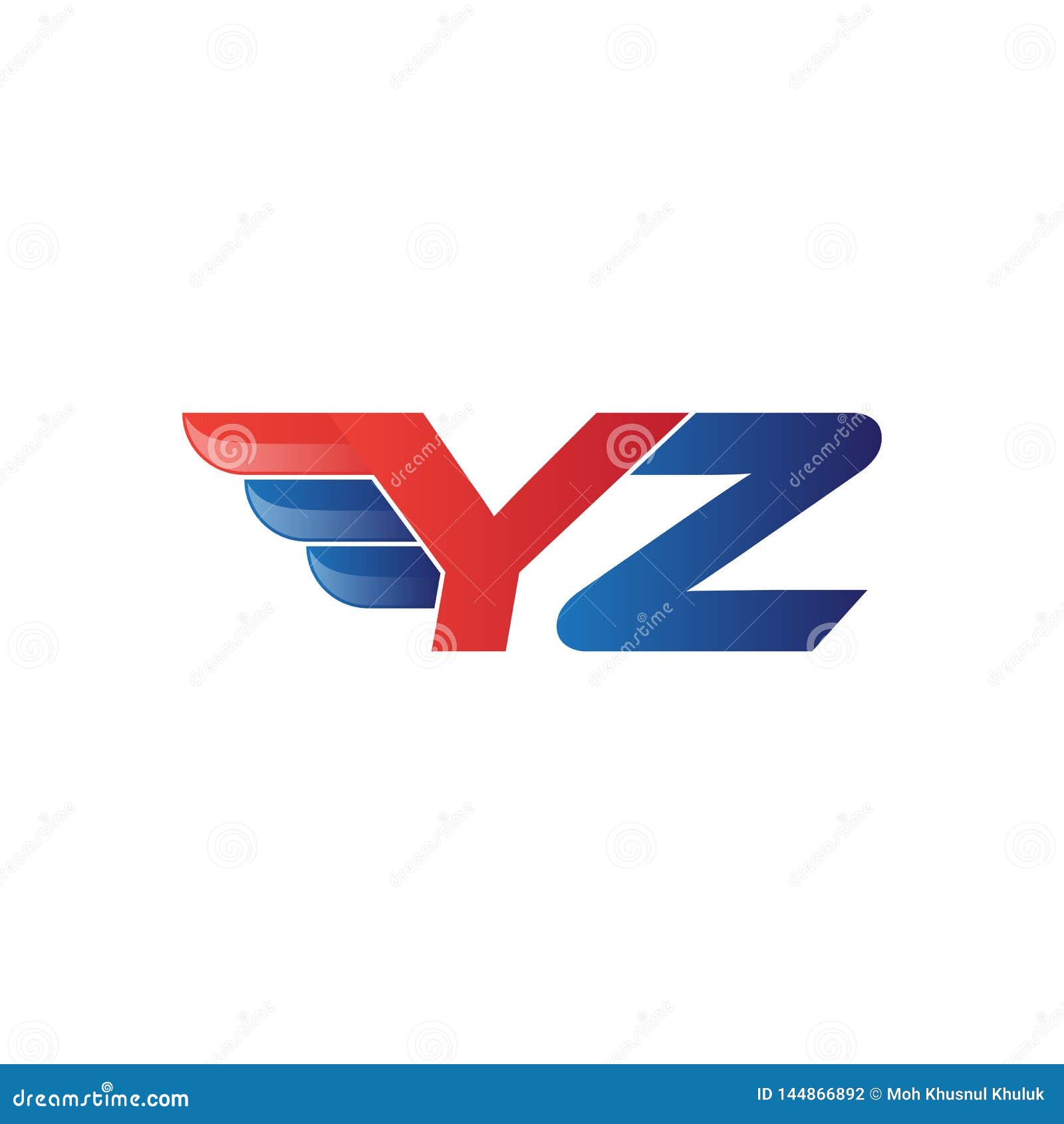 Fast Initial Letter YZ Logo Vector Wing Stock Vector - Illustration of ...