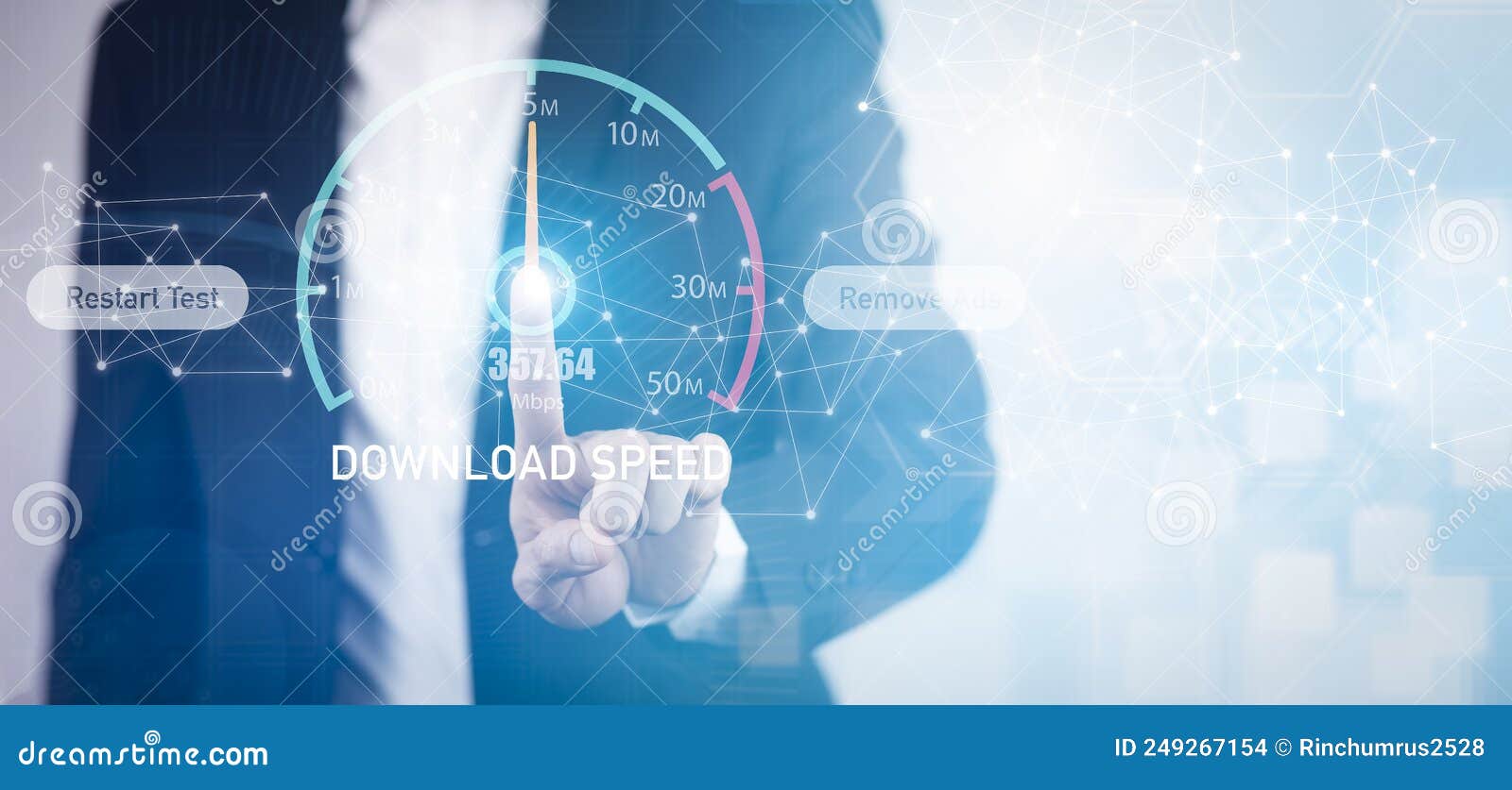 Fast Internet Connection with Metaverse Technology Concept, Hand ...