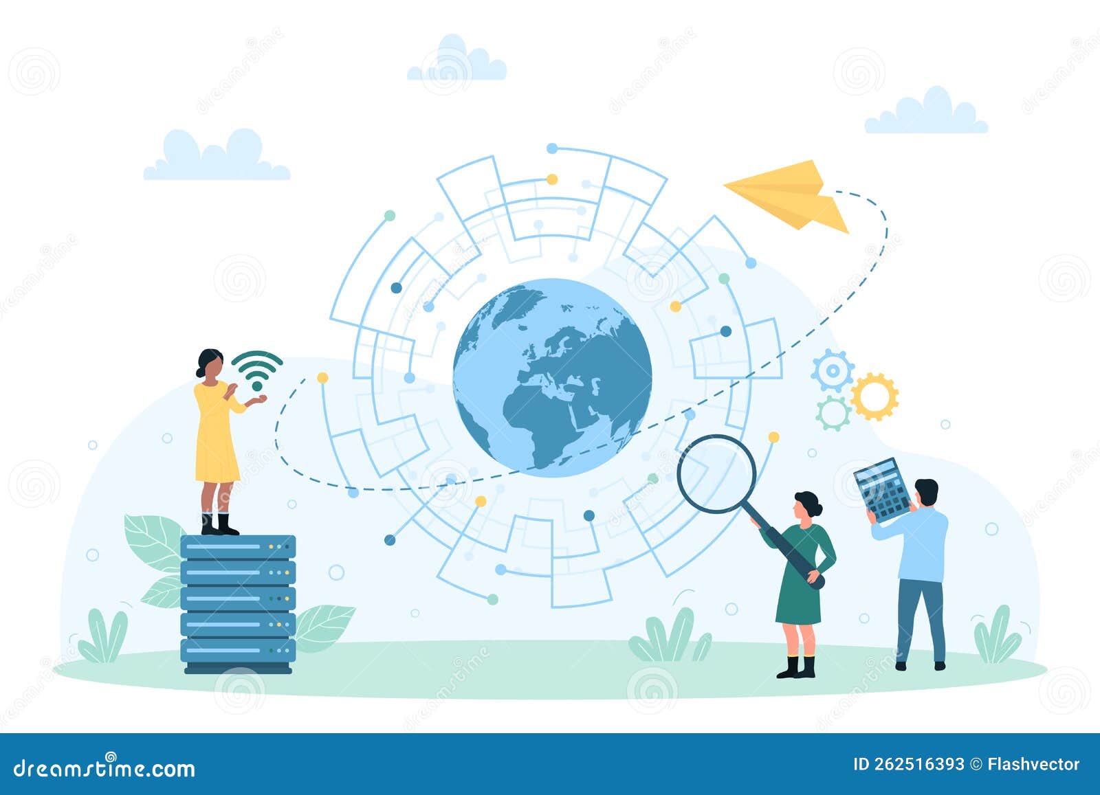 Fast Internet Connection, Tiny People Test Speed of Wireless Signal ...