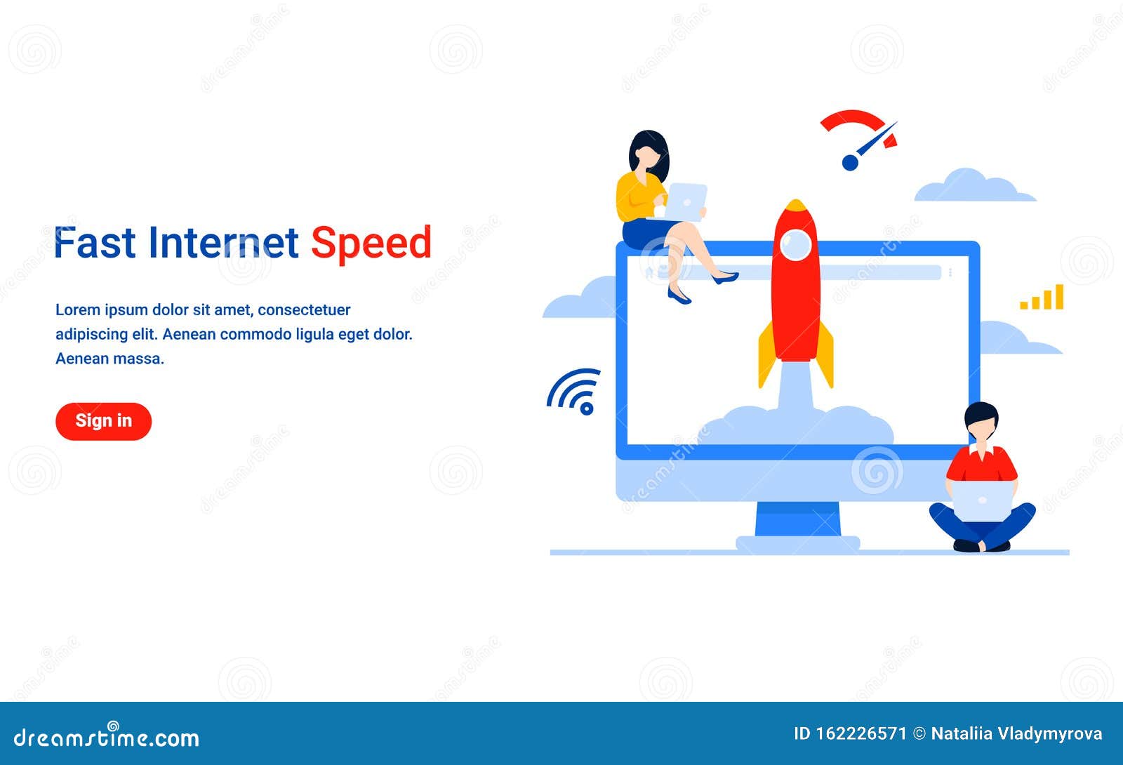 Fast Internet Speed Concept Computer Stock Vector - Illustration of ...