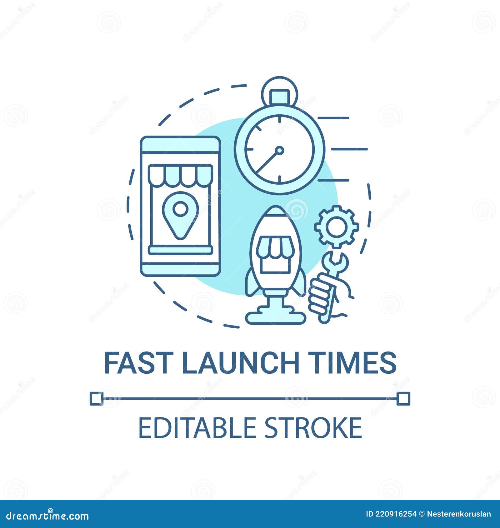 Fast Launch Times Concept Icon Stock Vector - Illustration of linear ...