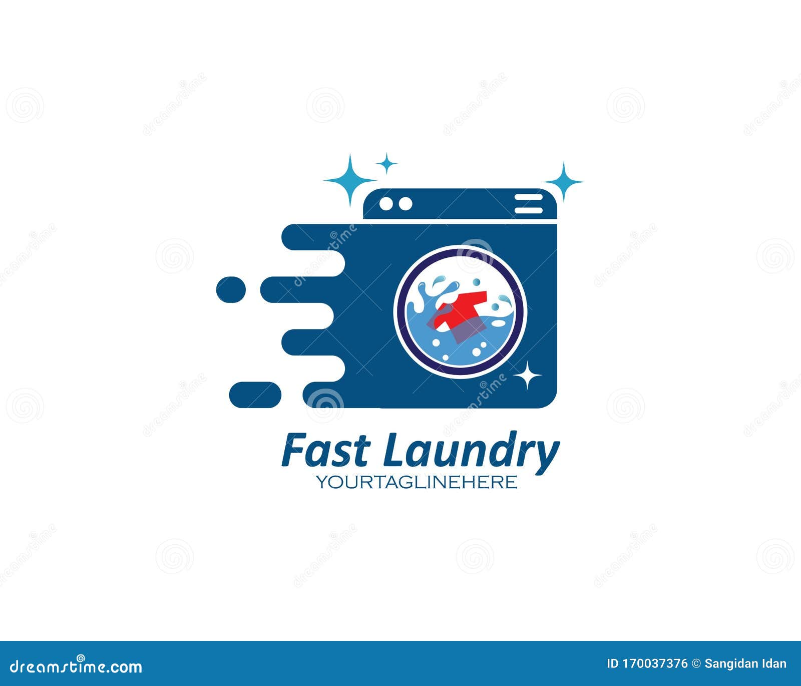 Fast Laundry Logo Vector Icon Illustration Design Stock Vector ...