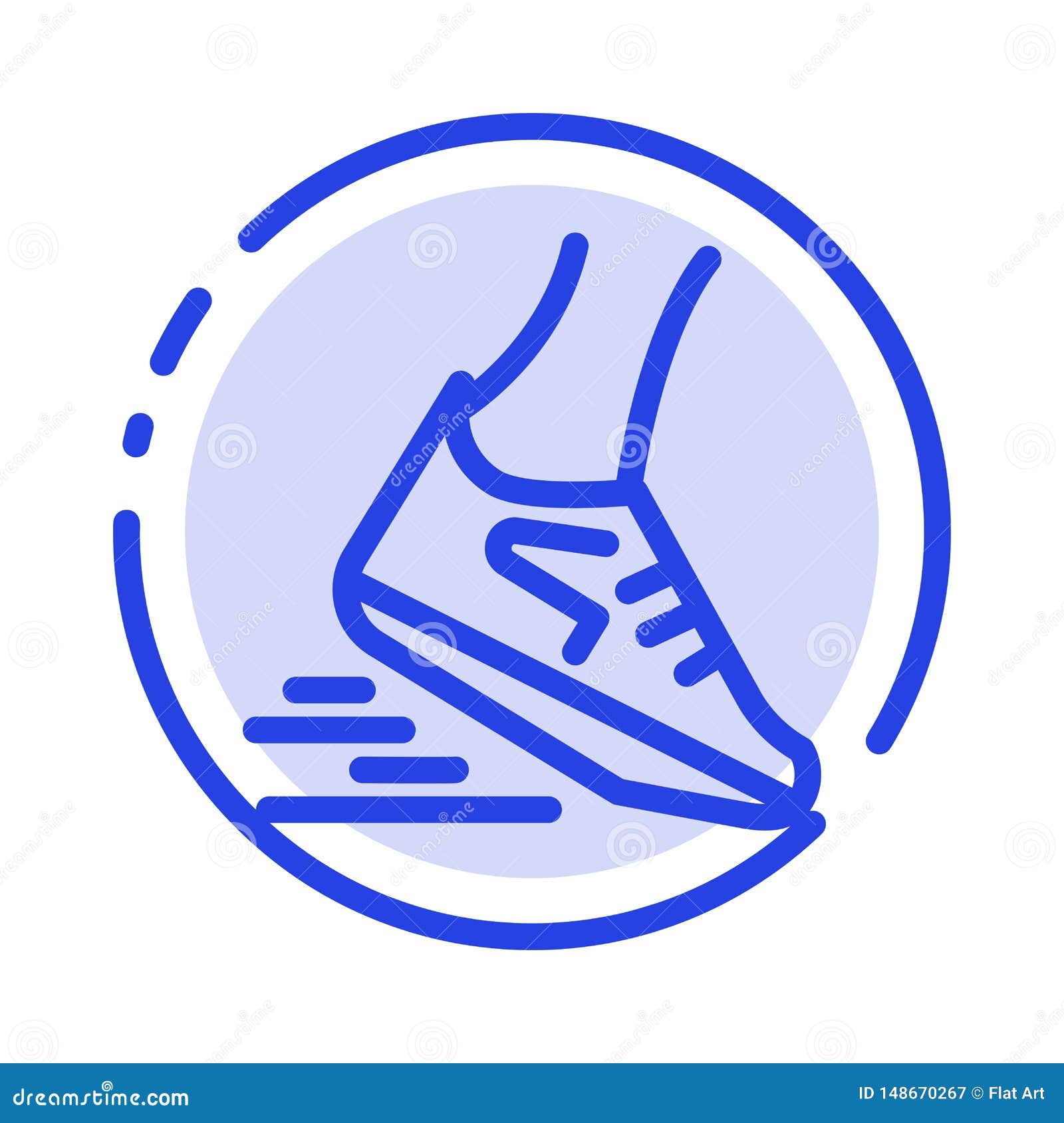 Fast, Leg, Run, Runner, Running Blue Dotted Line Line Icon Stock Vector ...