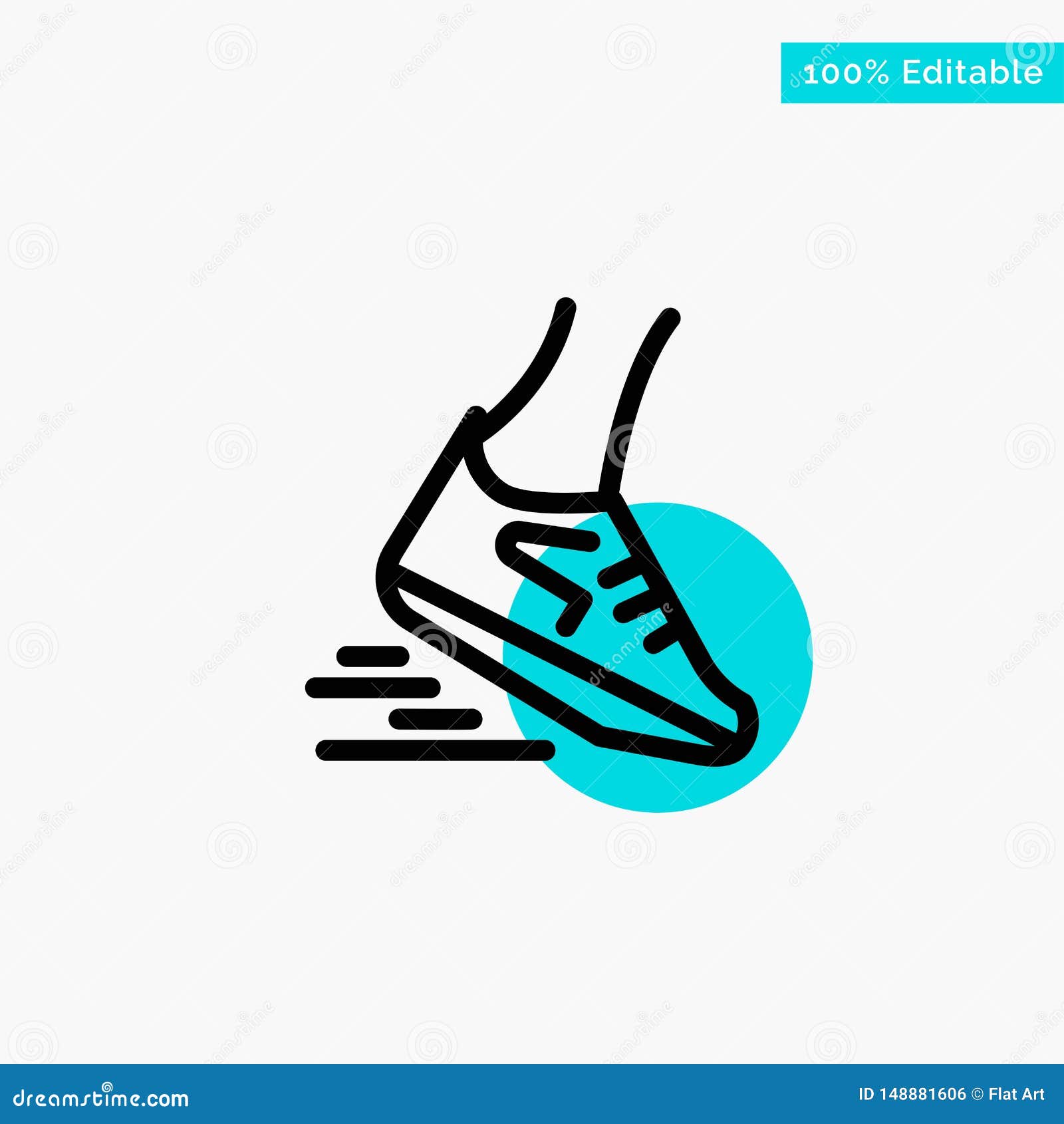 Fast, Leg, Run, Runner, Running Turquoise Highlight Circle Point Vector ...