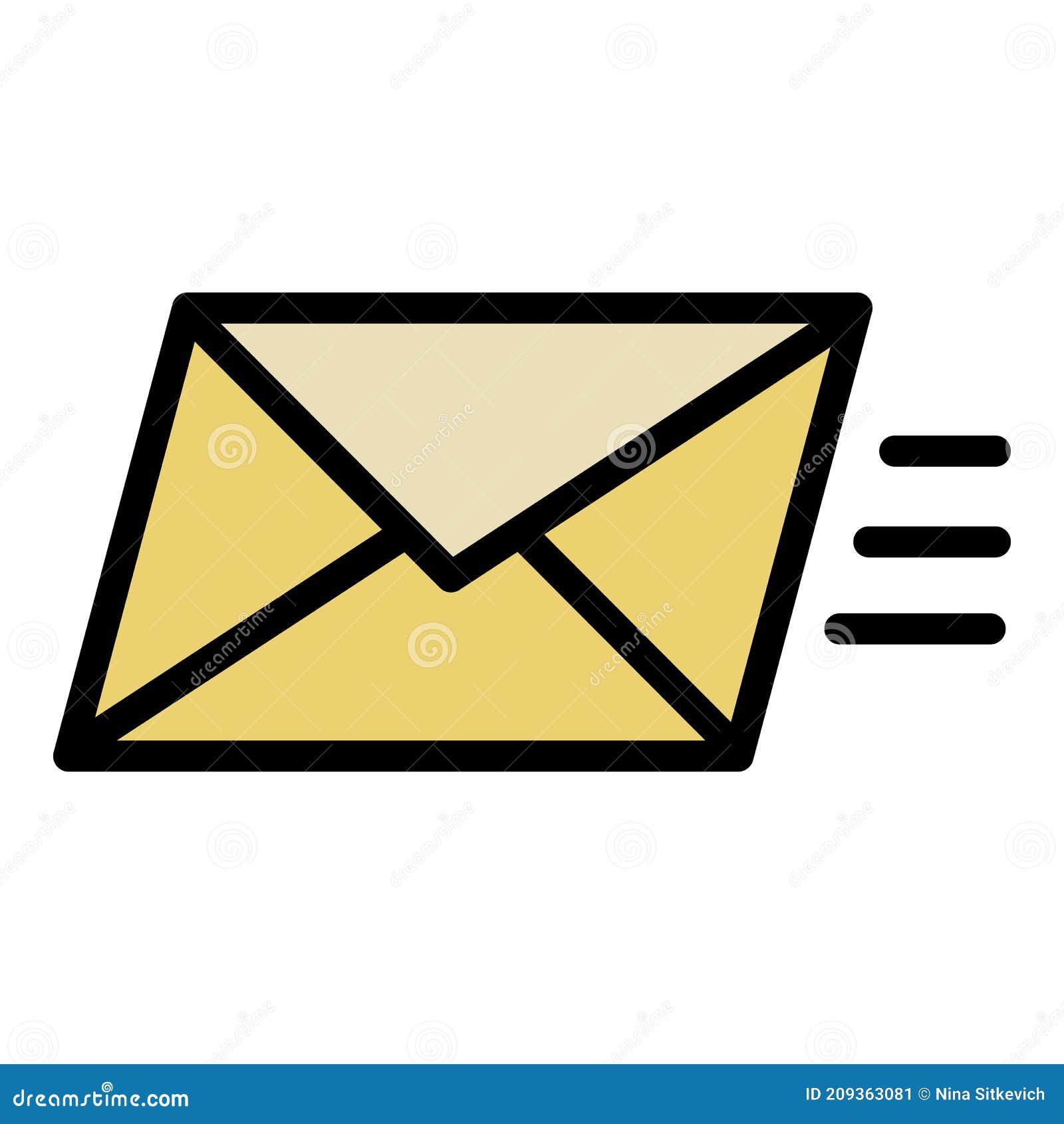 Fast Letter Send Icon, Outline Style Stock Vector - Illustration of ...