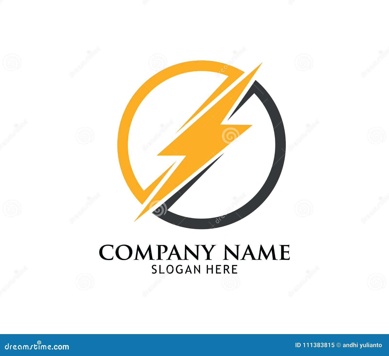 Fast Lightning Power Electricity Vector Logo Design Stock Illustration ...