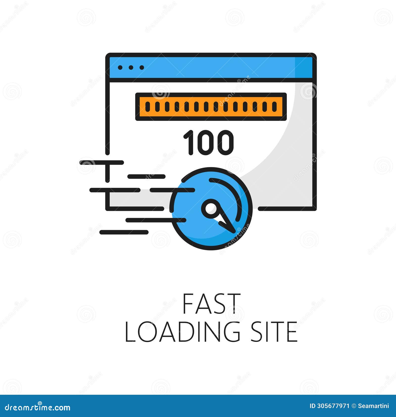 Fast Loading Site, Content Delivery Network Icon Stock Vector ...