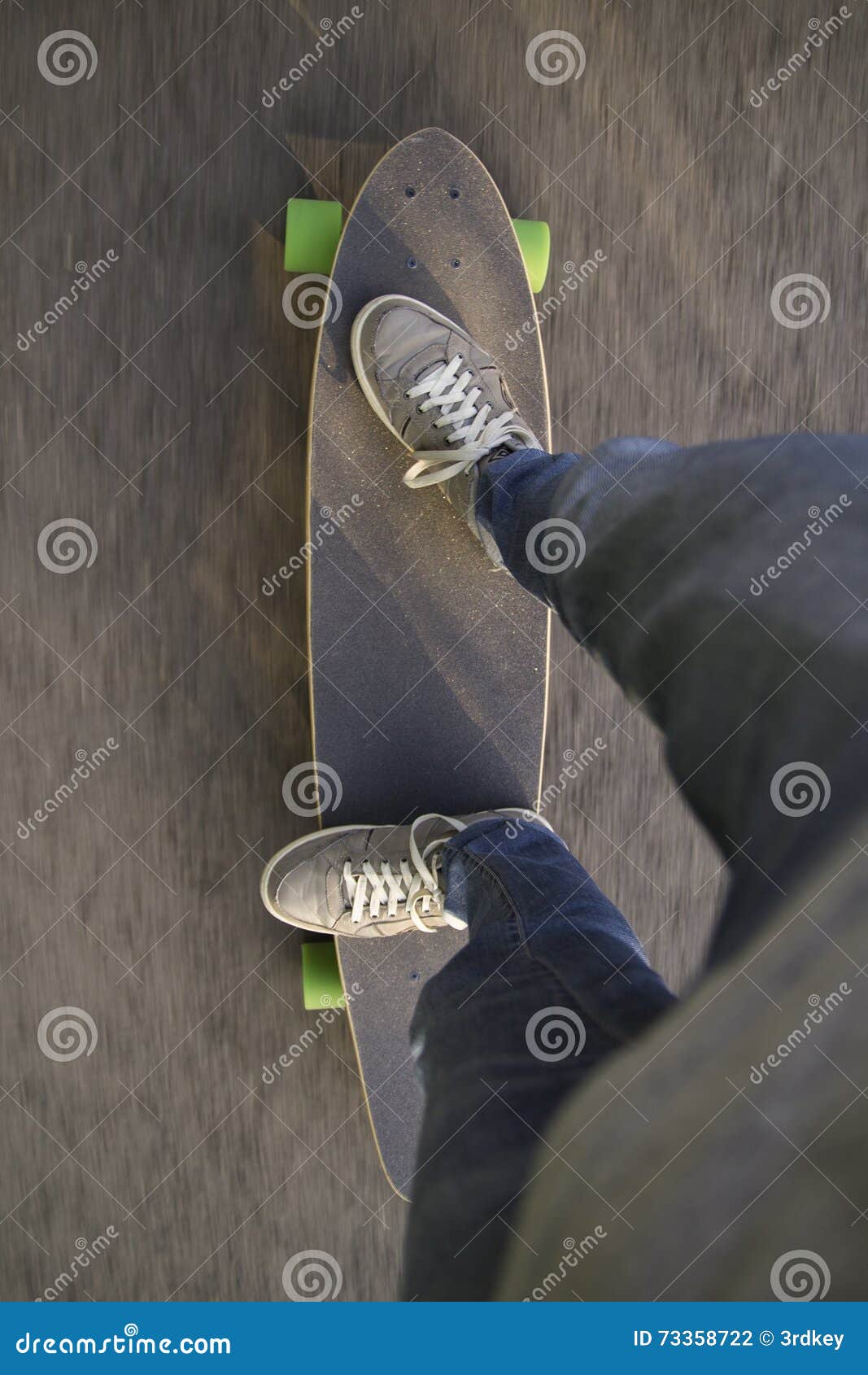 Fast Longboard Riding, Top View. Stock Photo - Image of girl, modern ...
